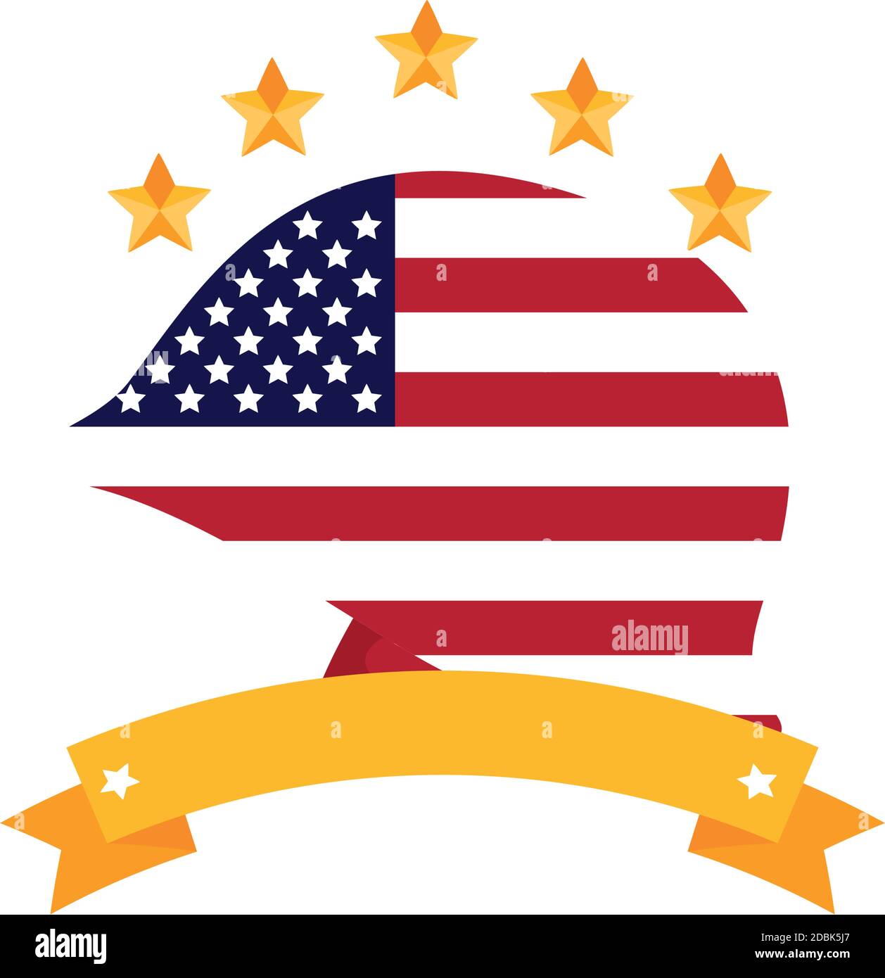 united states of america flag in helmet with ribbon vector illustration ...