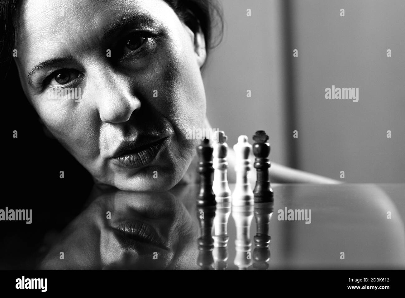 the chess lady Stock Photo - Alamy