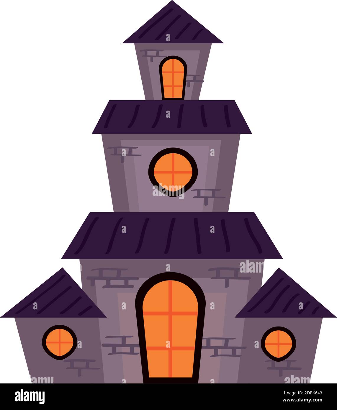 halloween haunted castle building facade vector illustration design ...