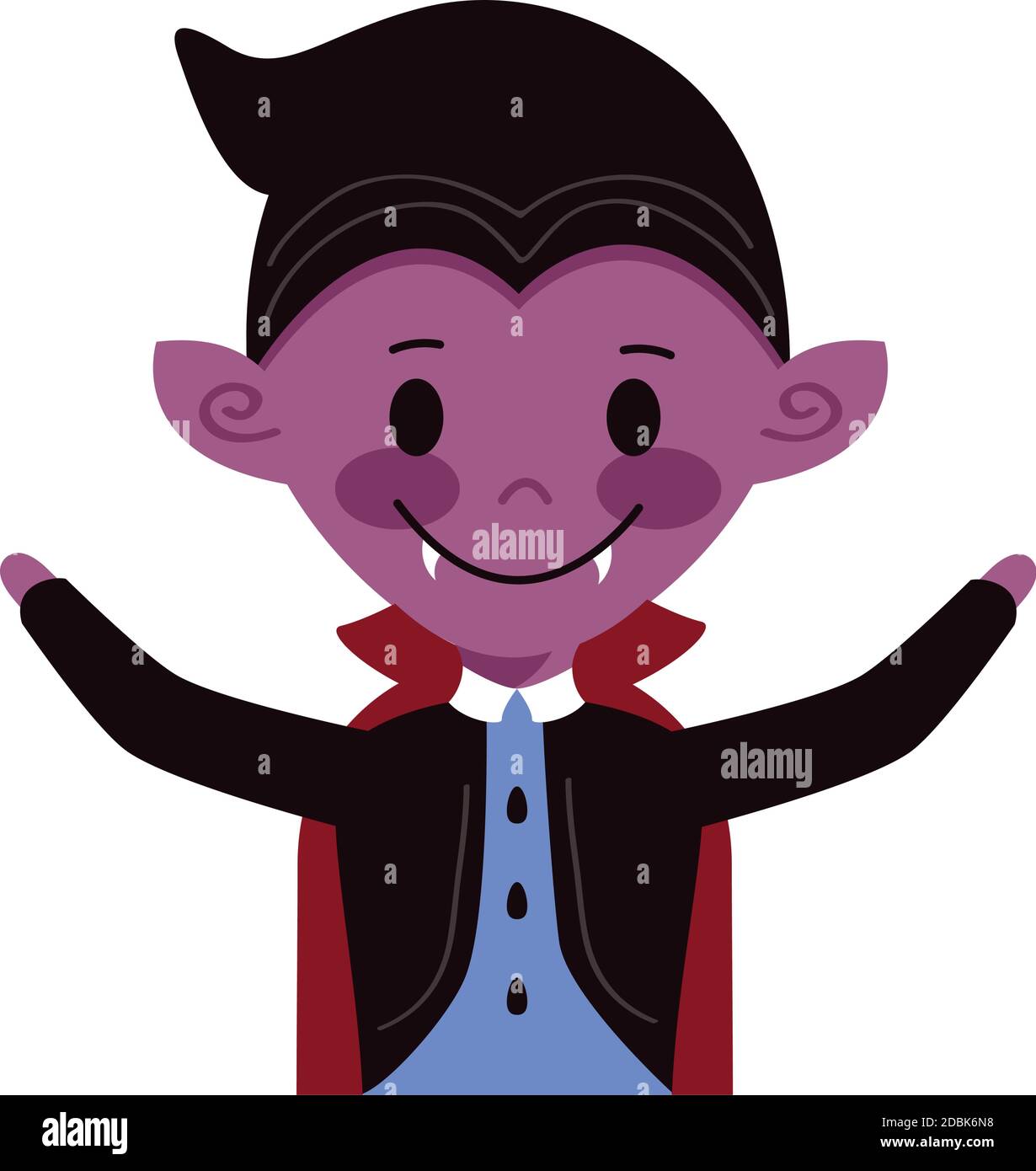 little boy with dracula disguise character vector illustration design ...