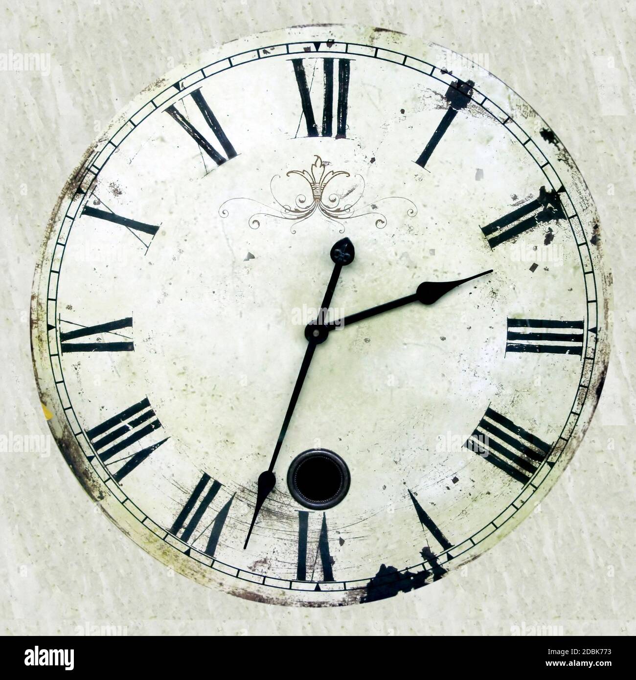 Very old and rusty antique clock with roman numbers Stock Photo - Alamy