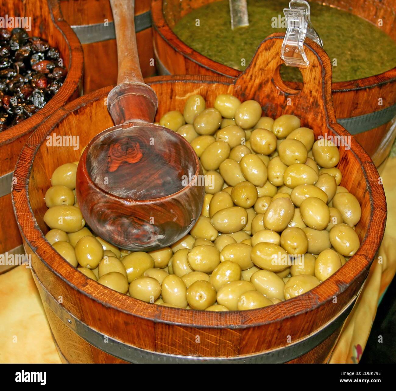 Big organic green olives in big bowls Stock Photo - Alamy