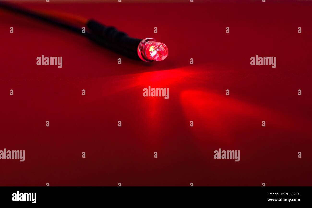 Red LED Light Emitting Diode lamp bulb Stock Photo - Alamy