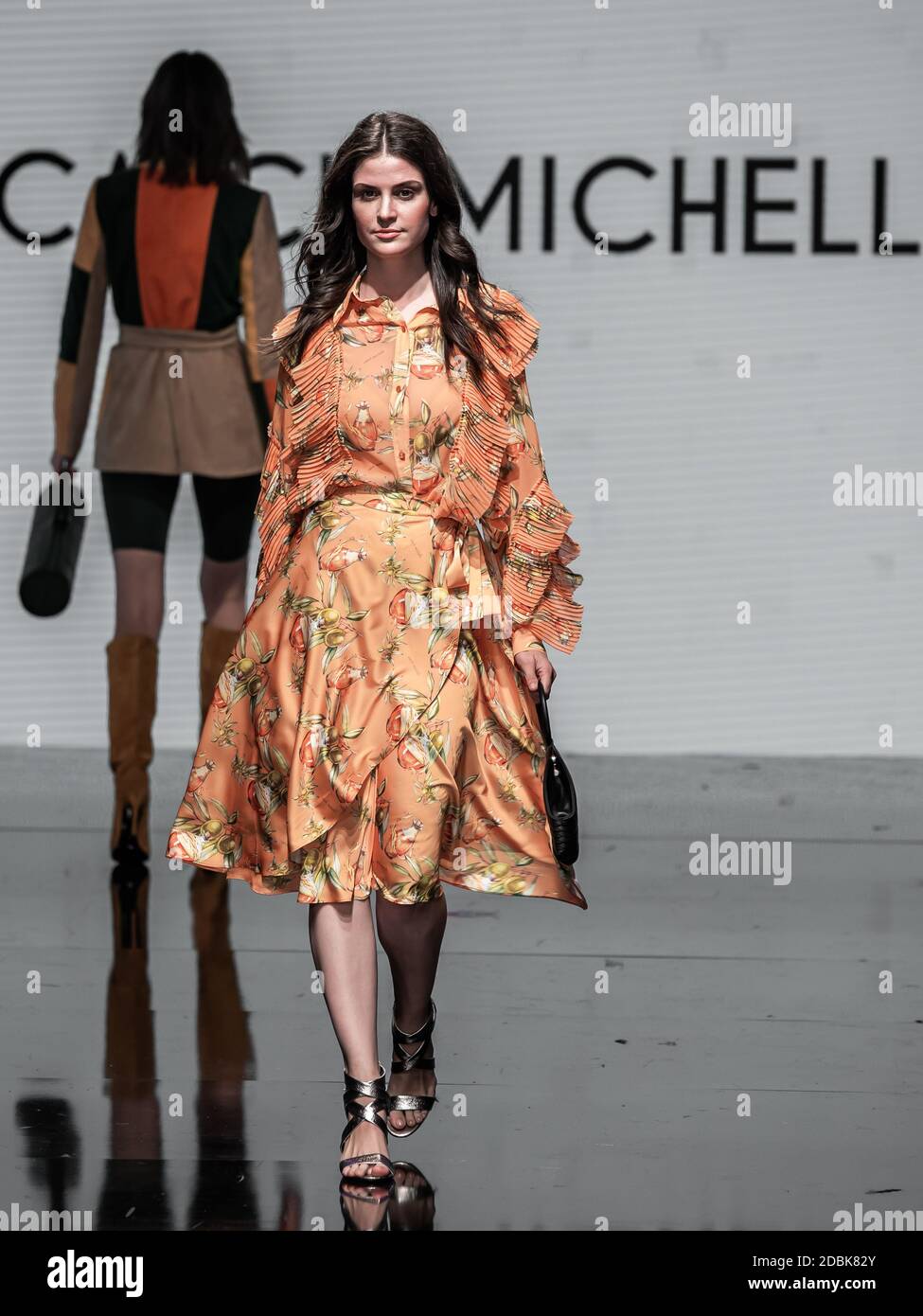 Models walk the runway for Catch Michell at Los Angeles Fashion Week S ...