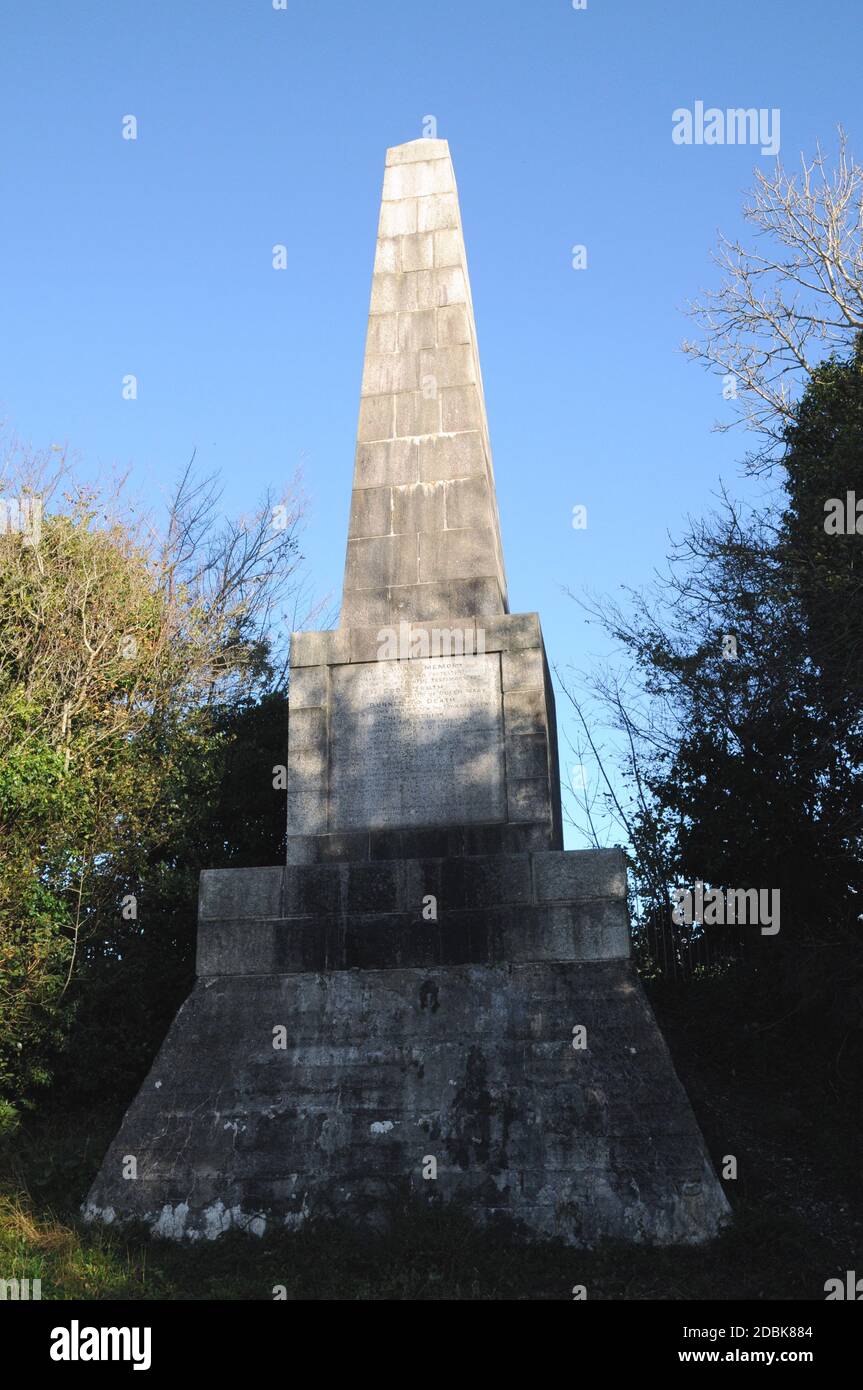 The Martyrs' Memorial stands on Cliffe Hill in the East Sussex town of ...