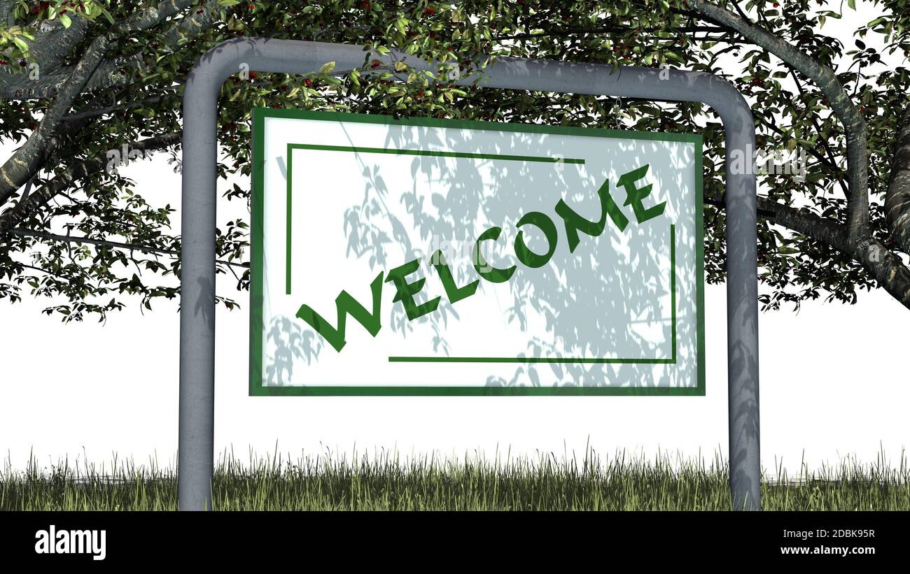 sign board in park welcome Stock Photo - Alamy