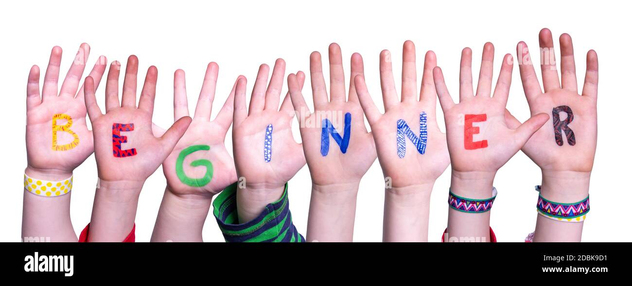 Children Hands Building Colorful English Word Beginner. White Isolated ...