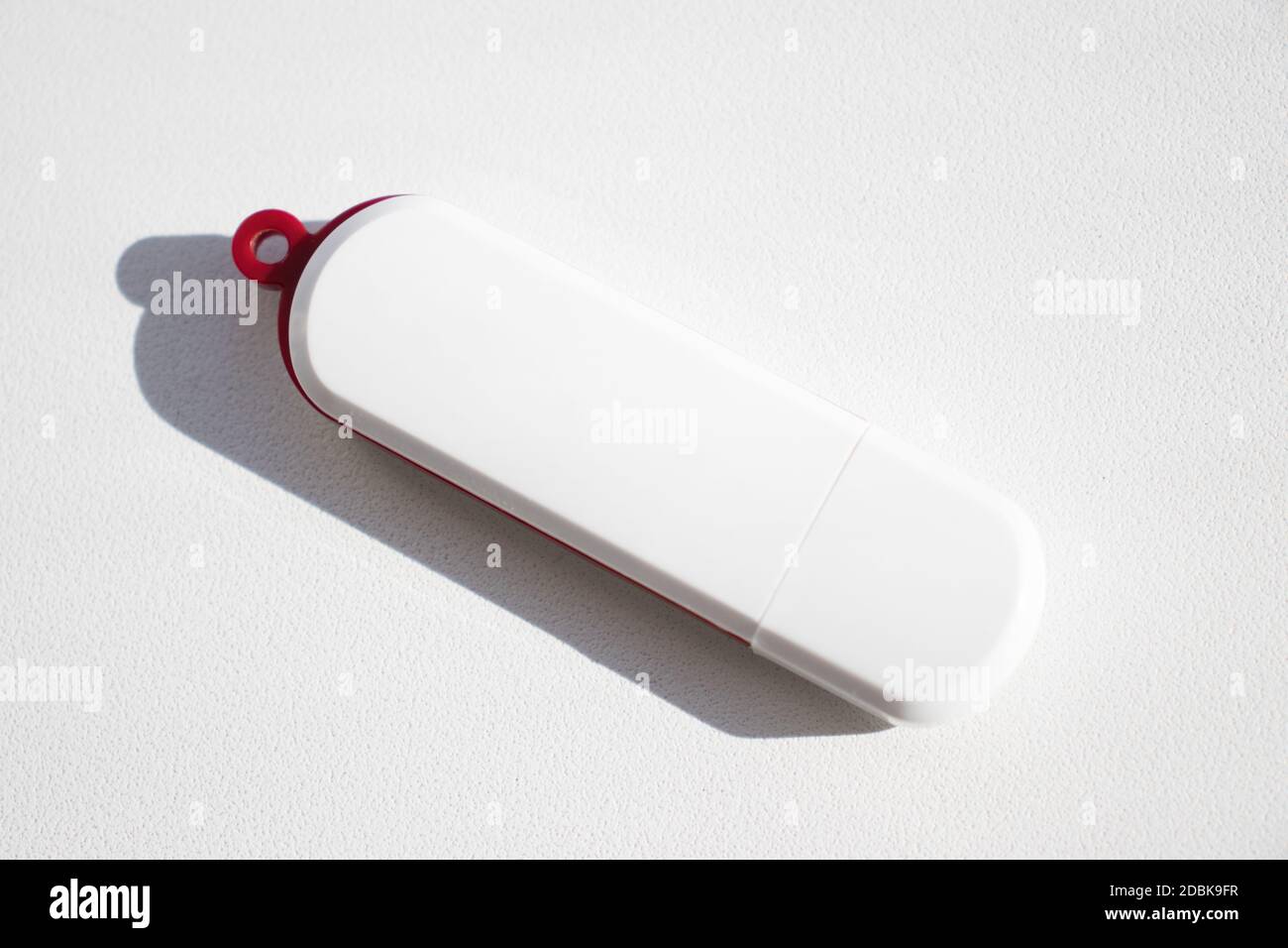 File storage usb disk white with red border isolated on white ...