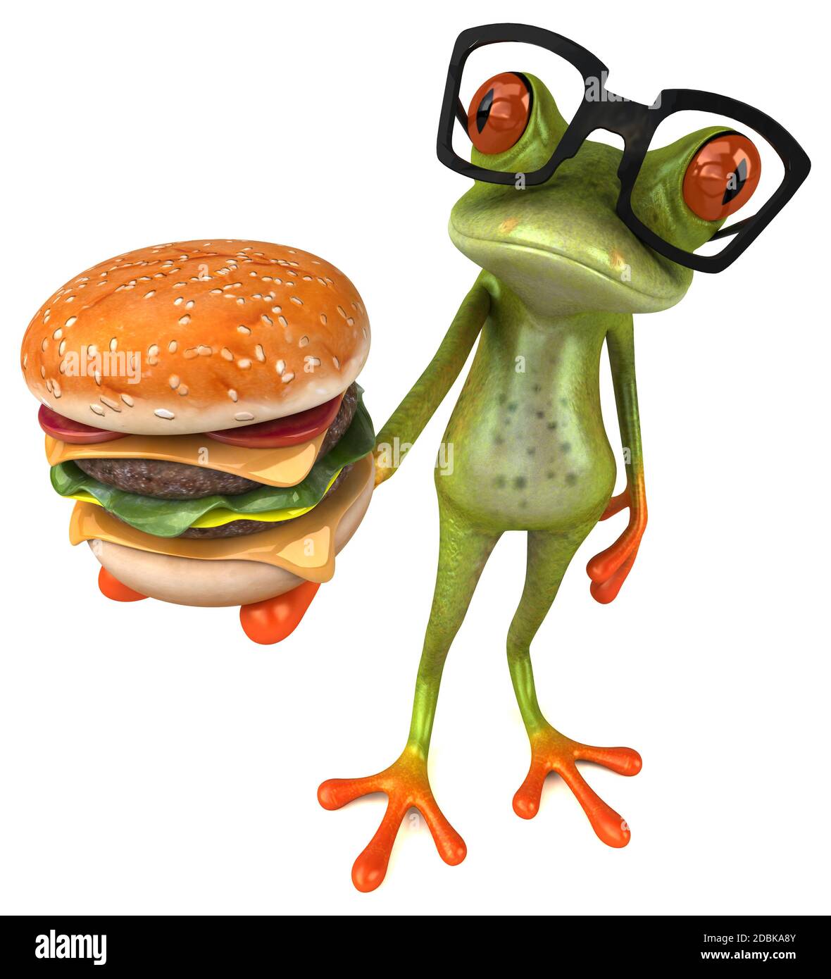 Fun frog - 3D Illustration Stock Photo - Alamy