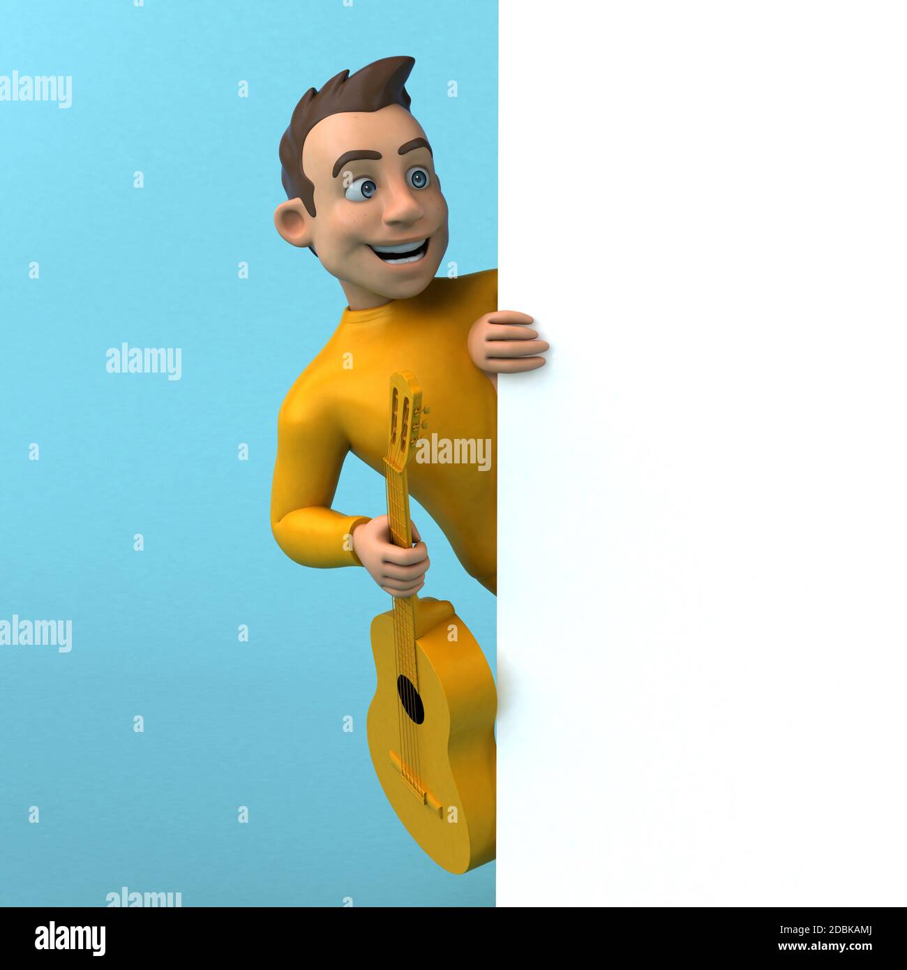 Fun 3D cartoon yellow character Stock Photo - Alamy