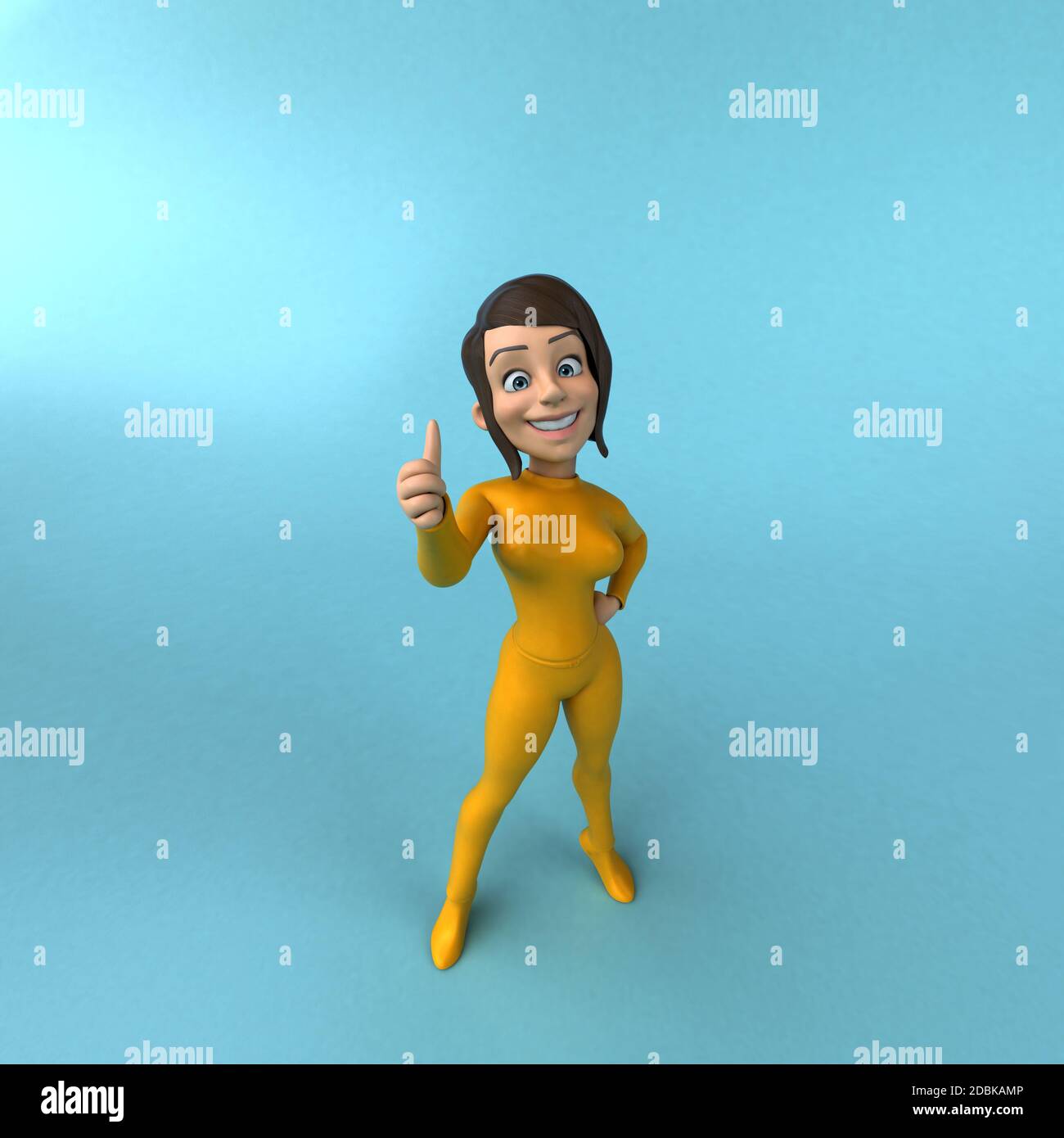 Fun 3D cartoon yellow girl Stock Photo - Alamy