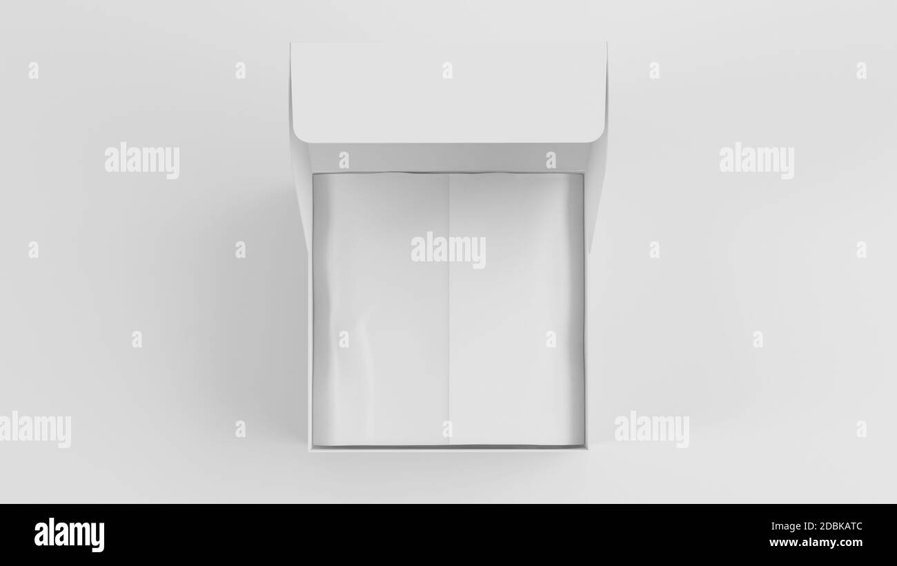 Open cardboard box top view Black and White Stock Photos & Images - Alamy