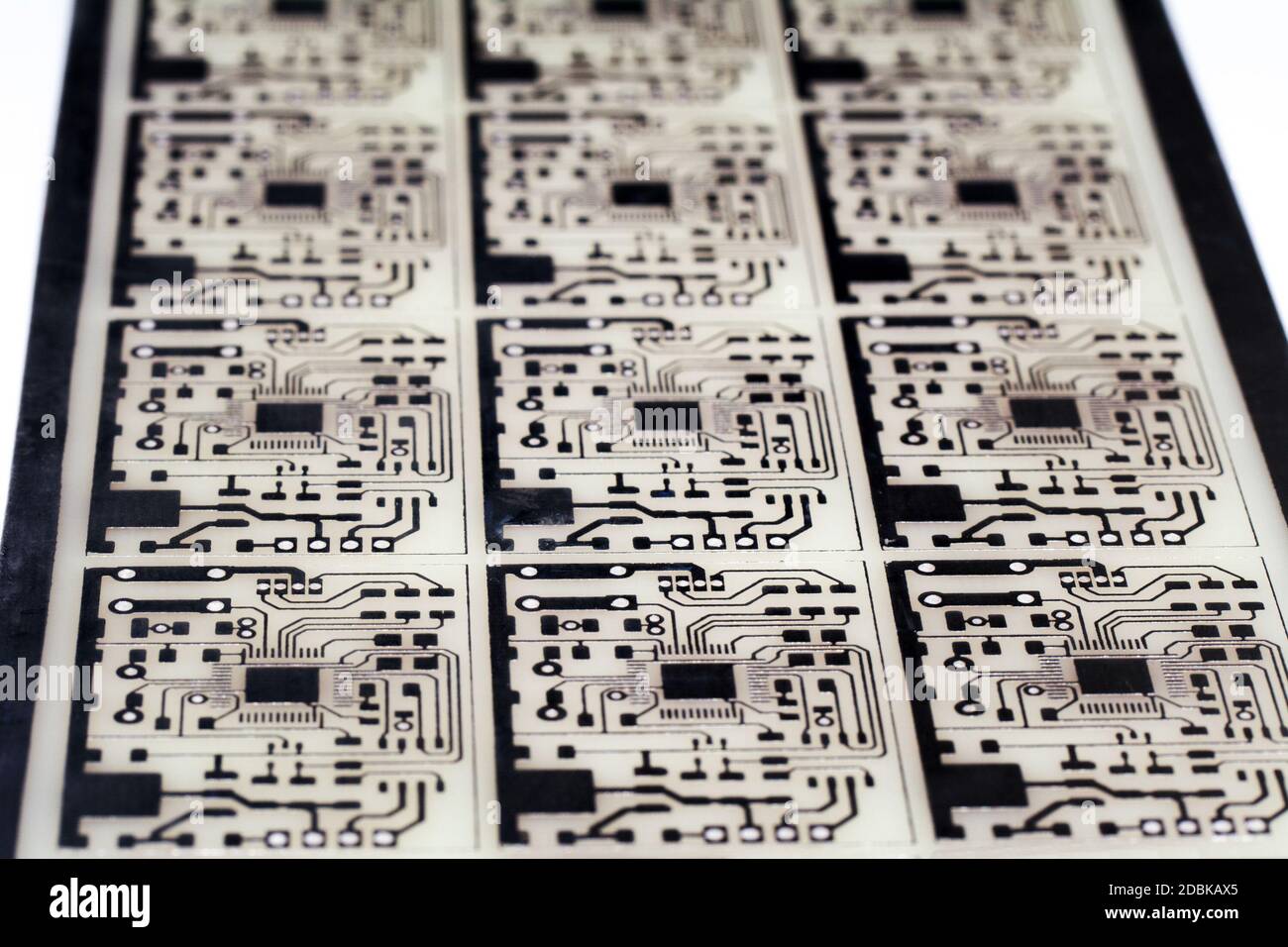 Defocused view of Printed Circuit Board fabrication. Designing diy ...