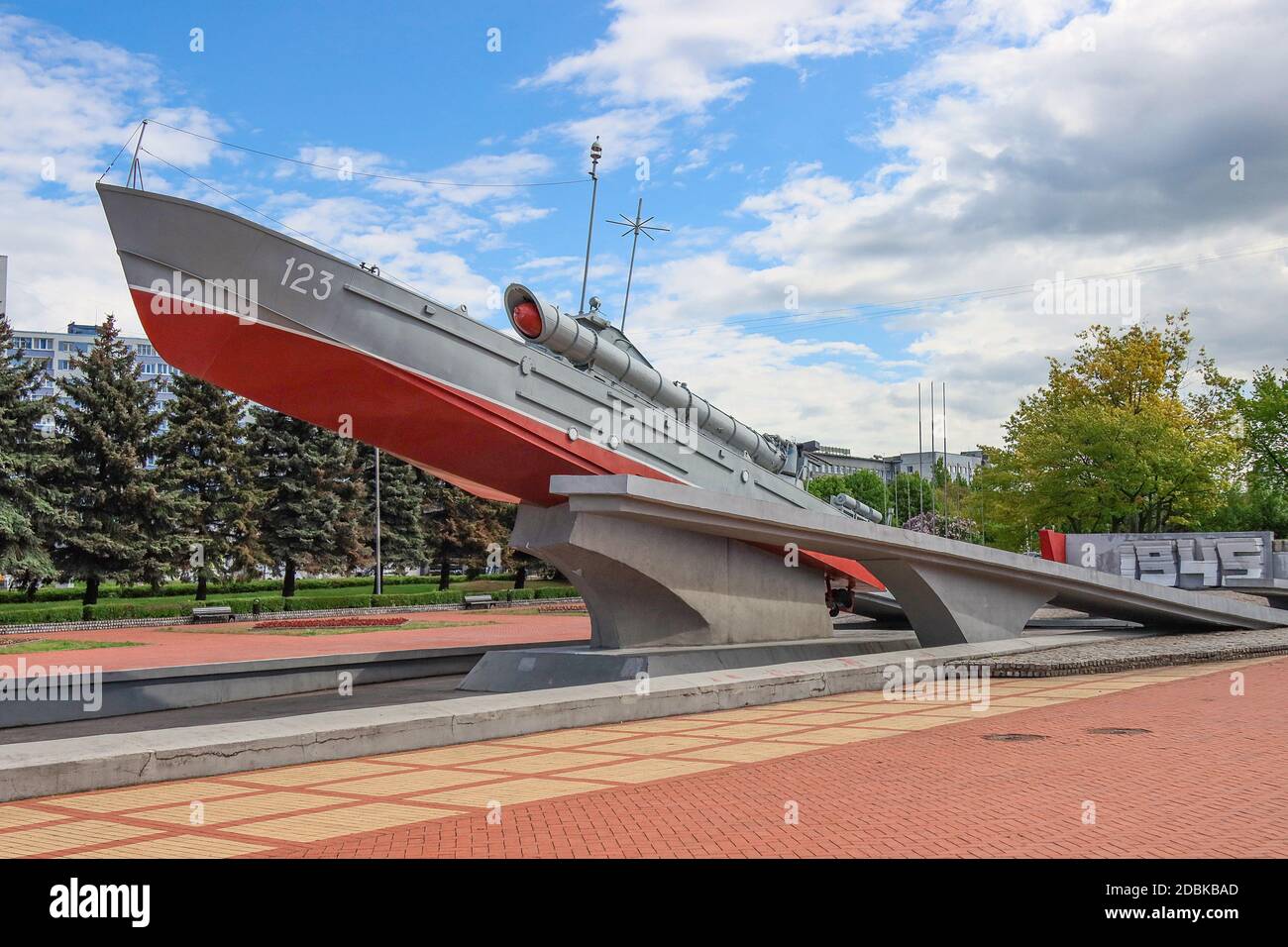 Torpedo boat monument in Kaliningrad, Russia. The monument is dedicated ...