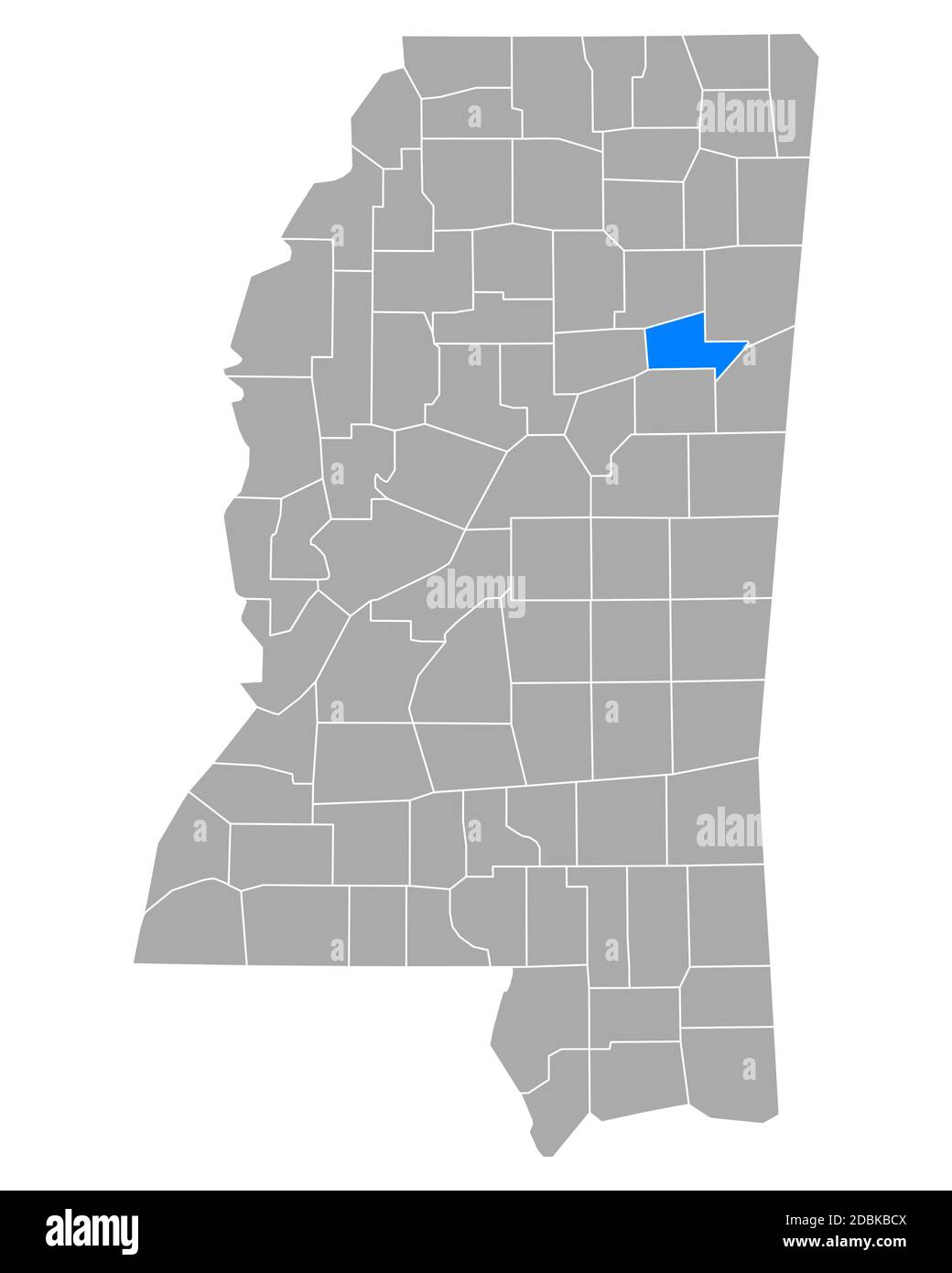 Map of Clay in Mississippi Stock Photo - Alamy