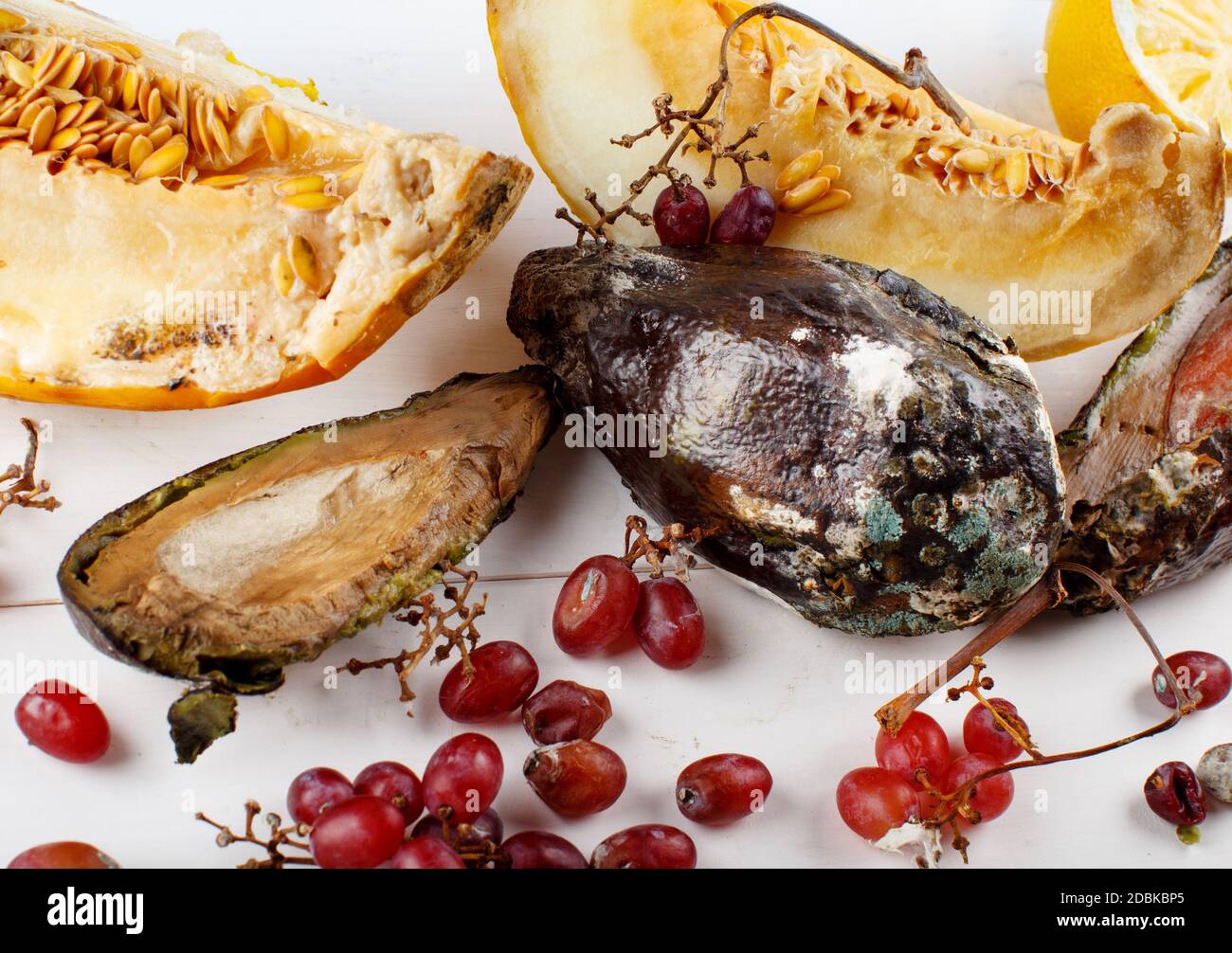 Rotten fruits on white background, Zero waste concept Stock Photo - Alamy