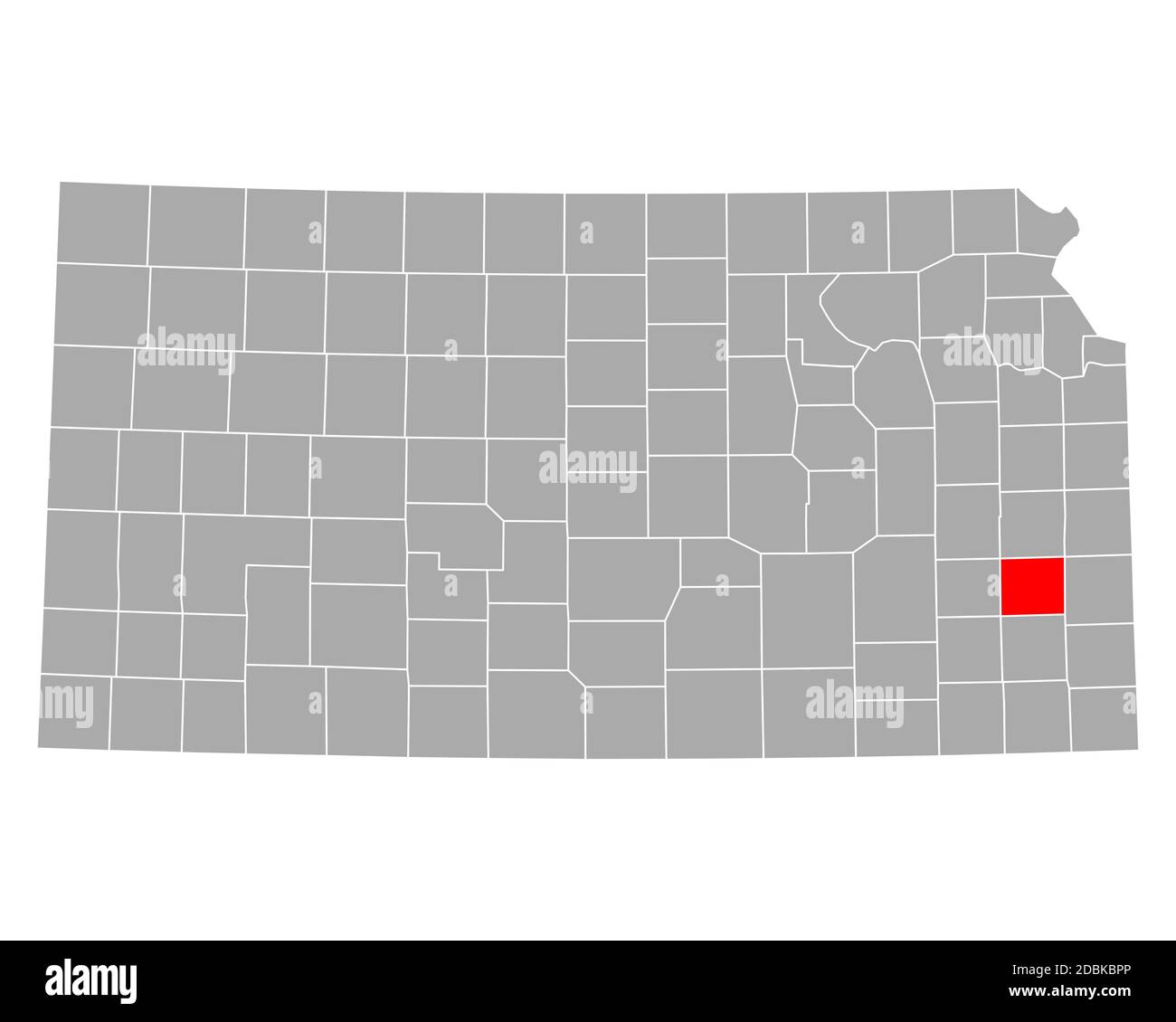 Map of Allen in Kansas Stock Photo - Alamy