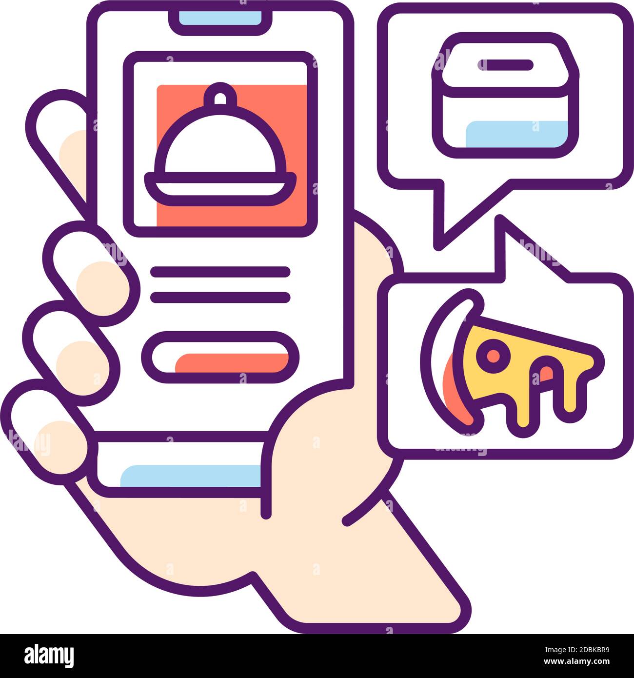 Food delivery app RGB color icon Stock Vector Image & Art - Alamy