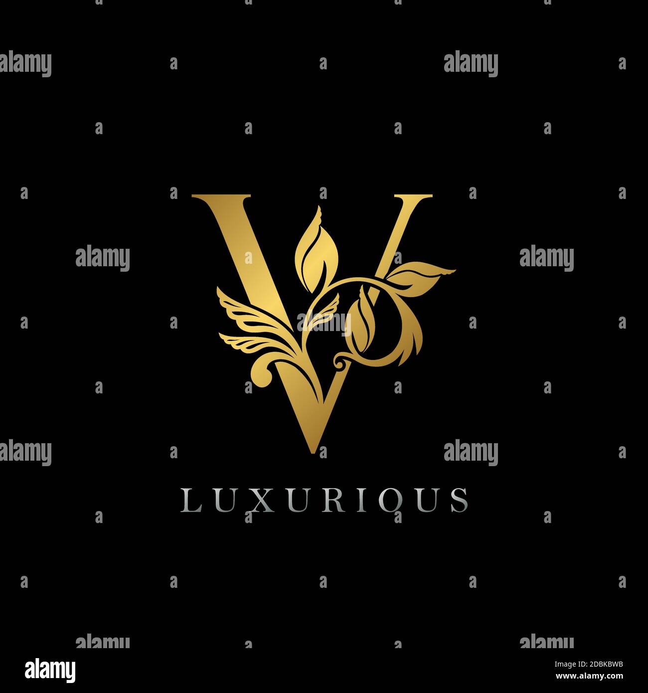 Golden Letter V Luxury Logo Icon, Vintage Design Template Stock Vector ...