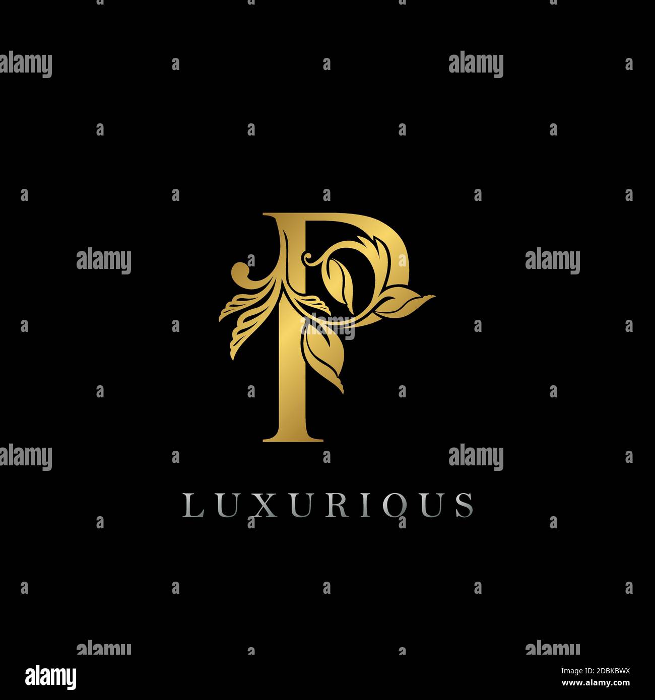 Golden Letter P Luxury Logo Icon, Vintage Design Template Stock Vector ...