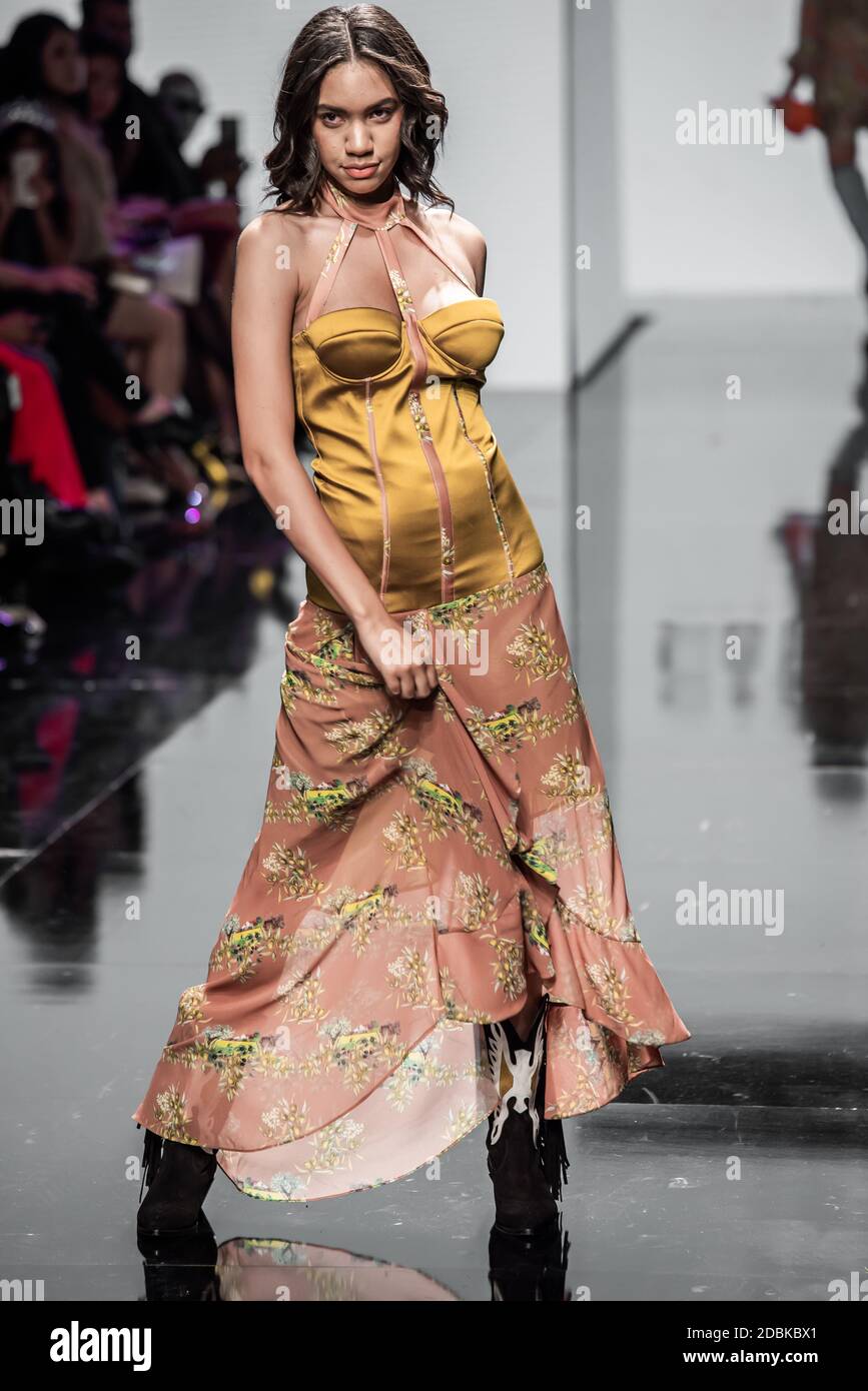 Models walk the runway for Catch Michell at Los Angeles Fashion Week S ...