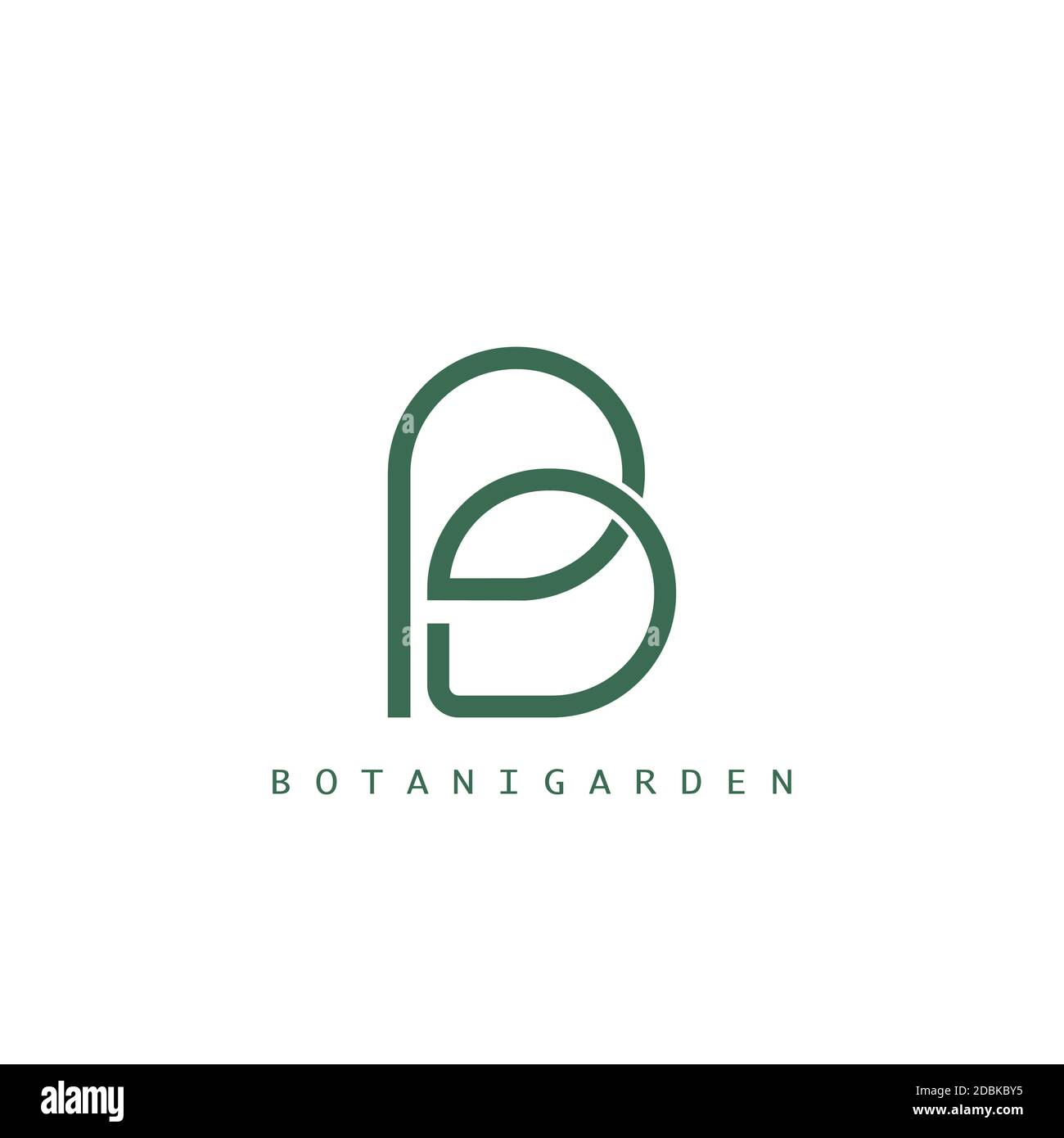 Botanical Letter B with leaf logo Template Design for nature business ...