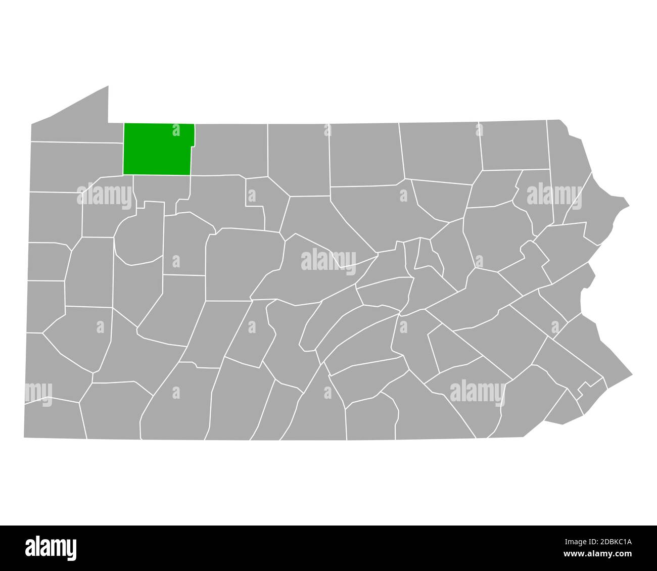 Map of Warren in Pennsylvania Stock Photo - Alamy