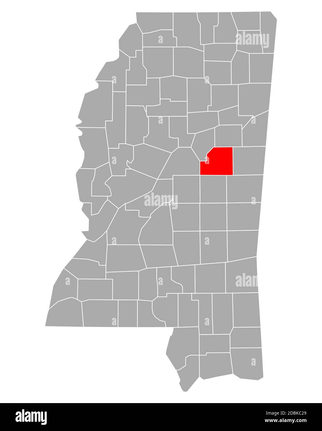 Map of Winston in Mississippi Stock Photo - Alamy