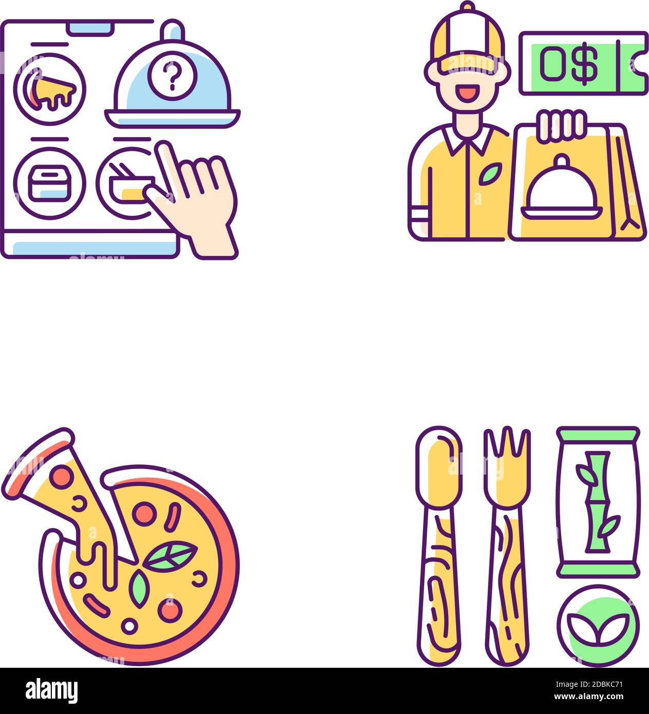 Restaurant delivery service RGB color icons set Stock Vector Image ... Restaurant delivery service RGB color icons set Stock Vector Image ...