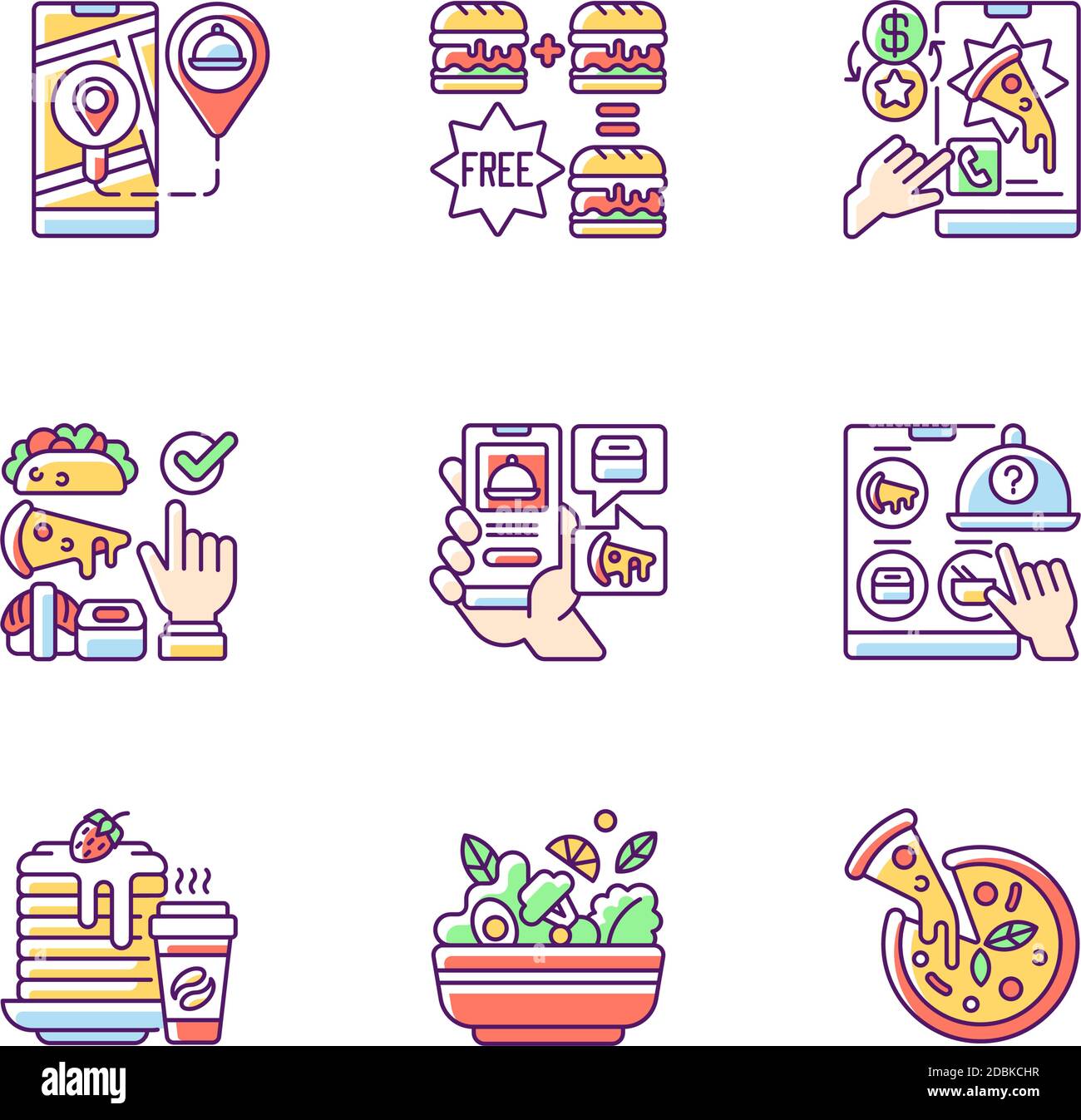 Food delivery service RGB color icons set Stock Vector Image & Art - Alamy Food delivery service RGB color icons set Stock Vector Image & Art - Alamy