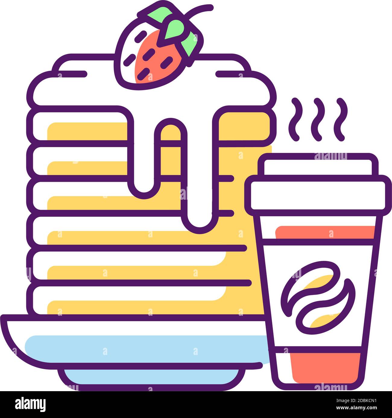 Breakfast meals RGB color icon Stock Vector Image & Art - Alamy