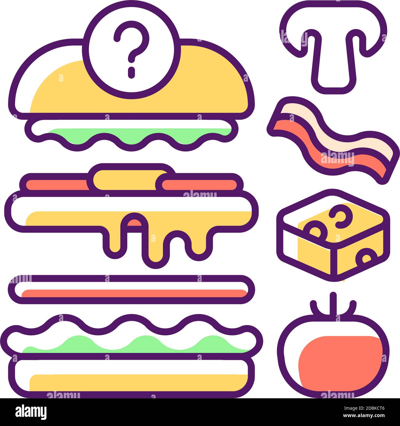 Food constructor RGB color icon Stock Vector Image & Art - Alamy