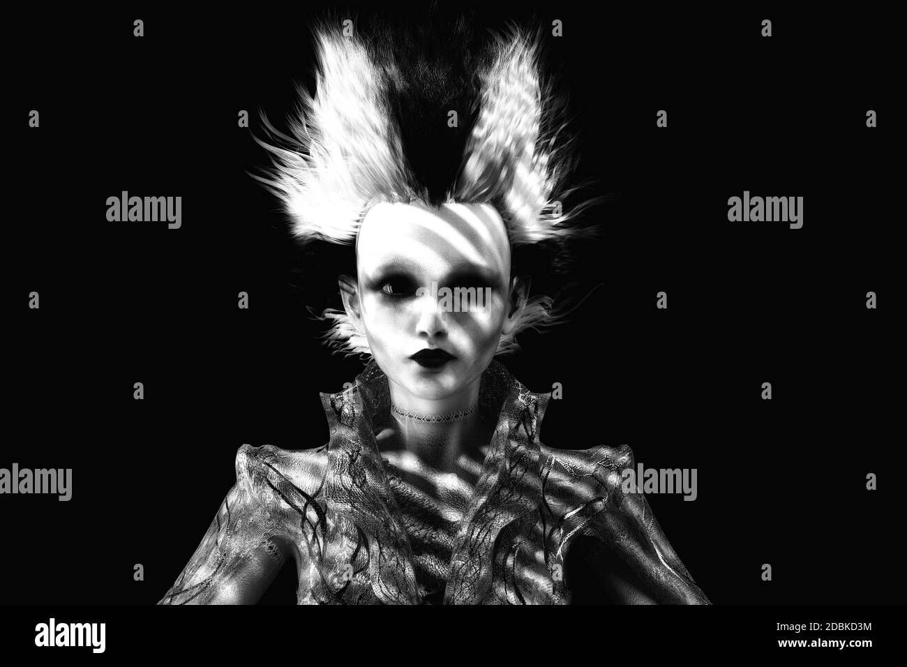 3D Illustration of a gothic female face Stock Photo - Alamy