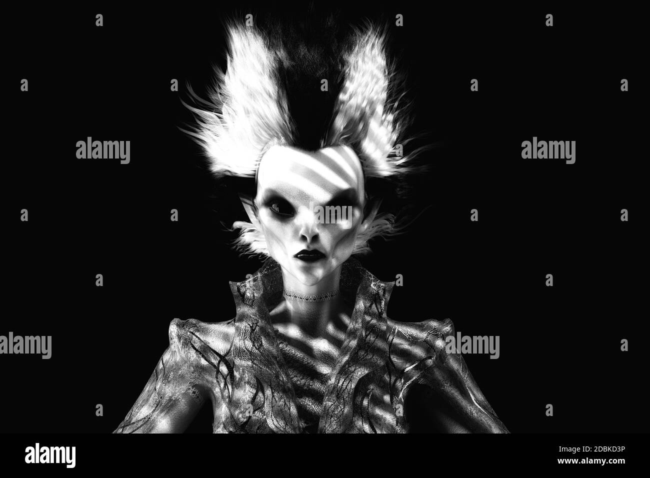 3D Illustration of a gothic female face Stock Photo - Alamy