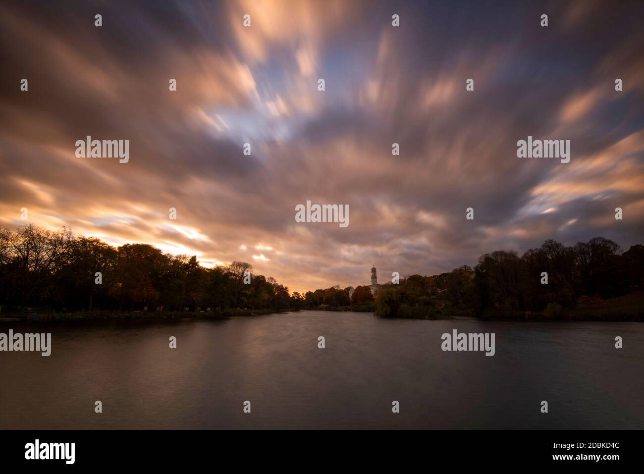 Sunset at Highfields University Park in Nottingham, Nottinghamshire ...