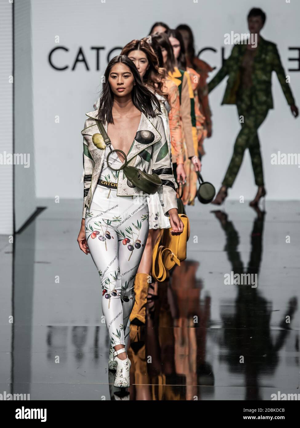 Models walk the runway for Catch Michell at Los Angeles Fashion Week S ...