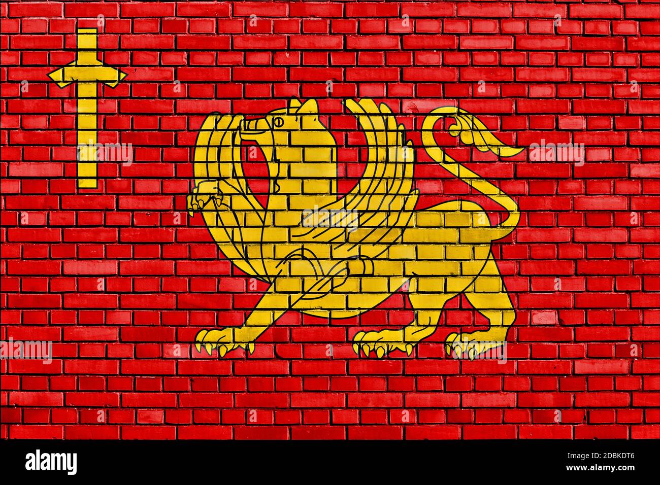 flag of Kaspi painted on brick wall Stock Photo - Alamy