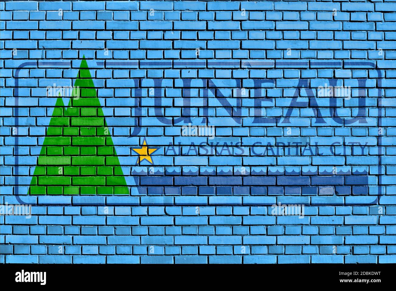 flag of Juneau painted on brick wall Stock Photo - Alamy