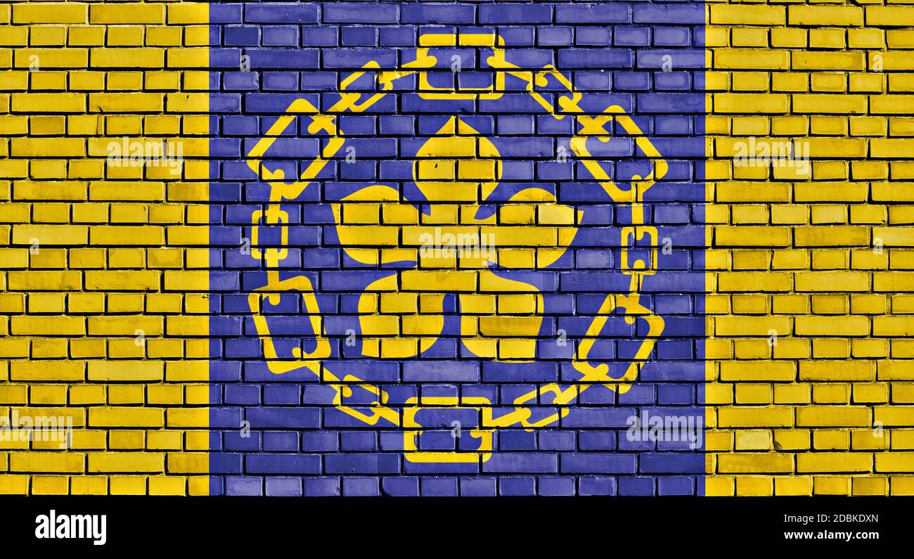 flag of Hamilton painted on brick wall Stock Photo - Alamy