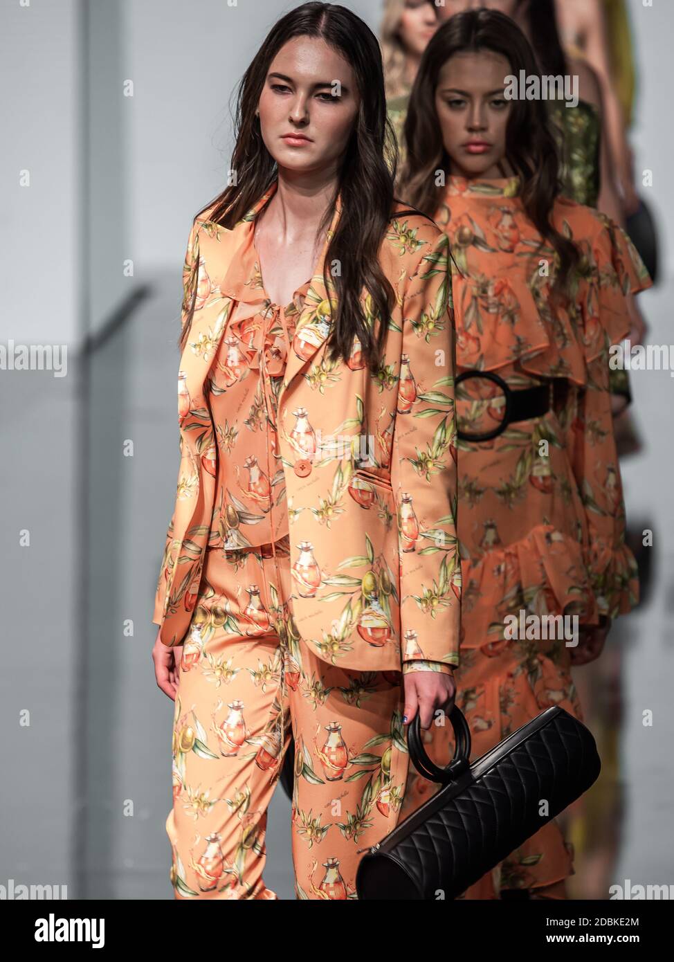 Models walk the runway for Catch Michell at Los Angeles Fashion Week S ...