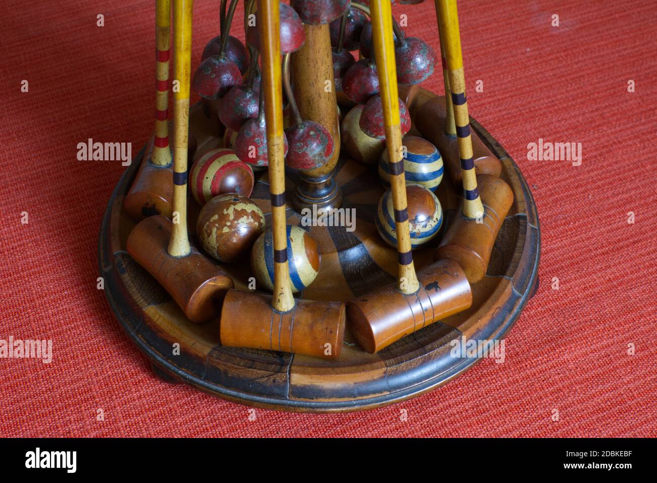 Vintage wooden table croquet game set Stock Photo - Alamy
