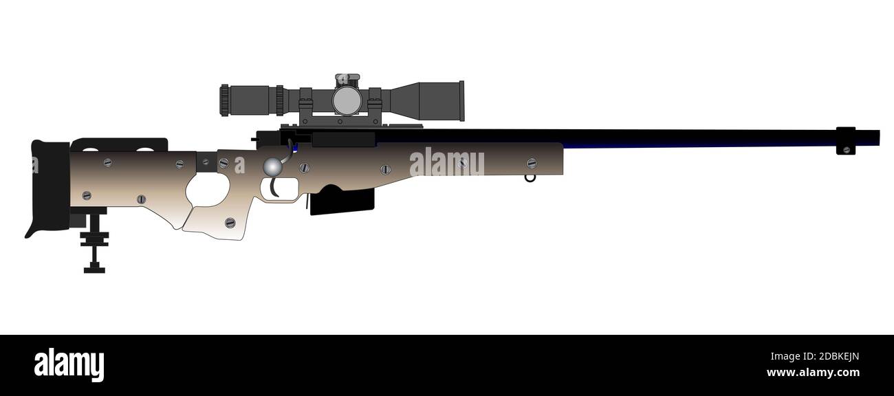 A modern sniper rifle isolated on white Stock Photo - Alamy