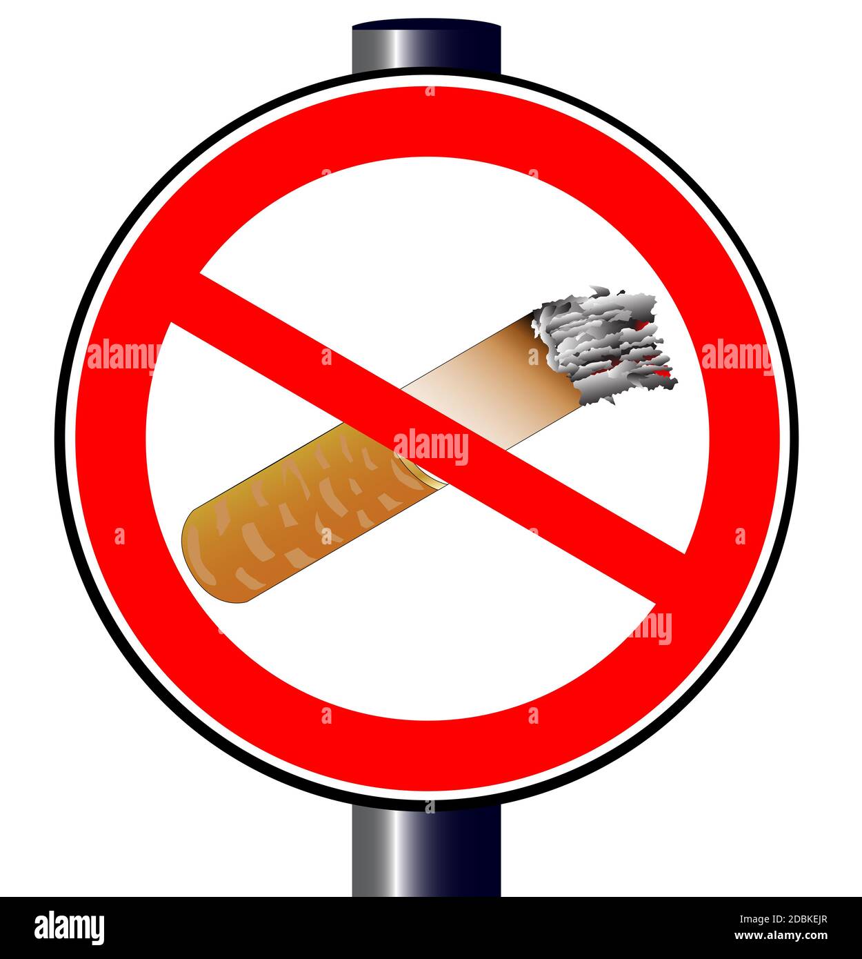 A large round red traffic sign displaying ta no smoking symbol Stock ...