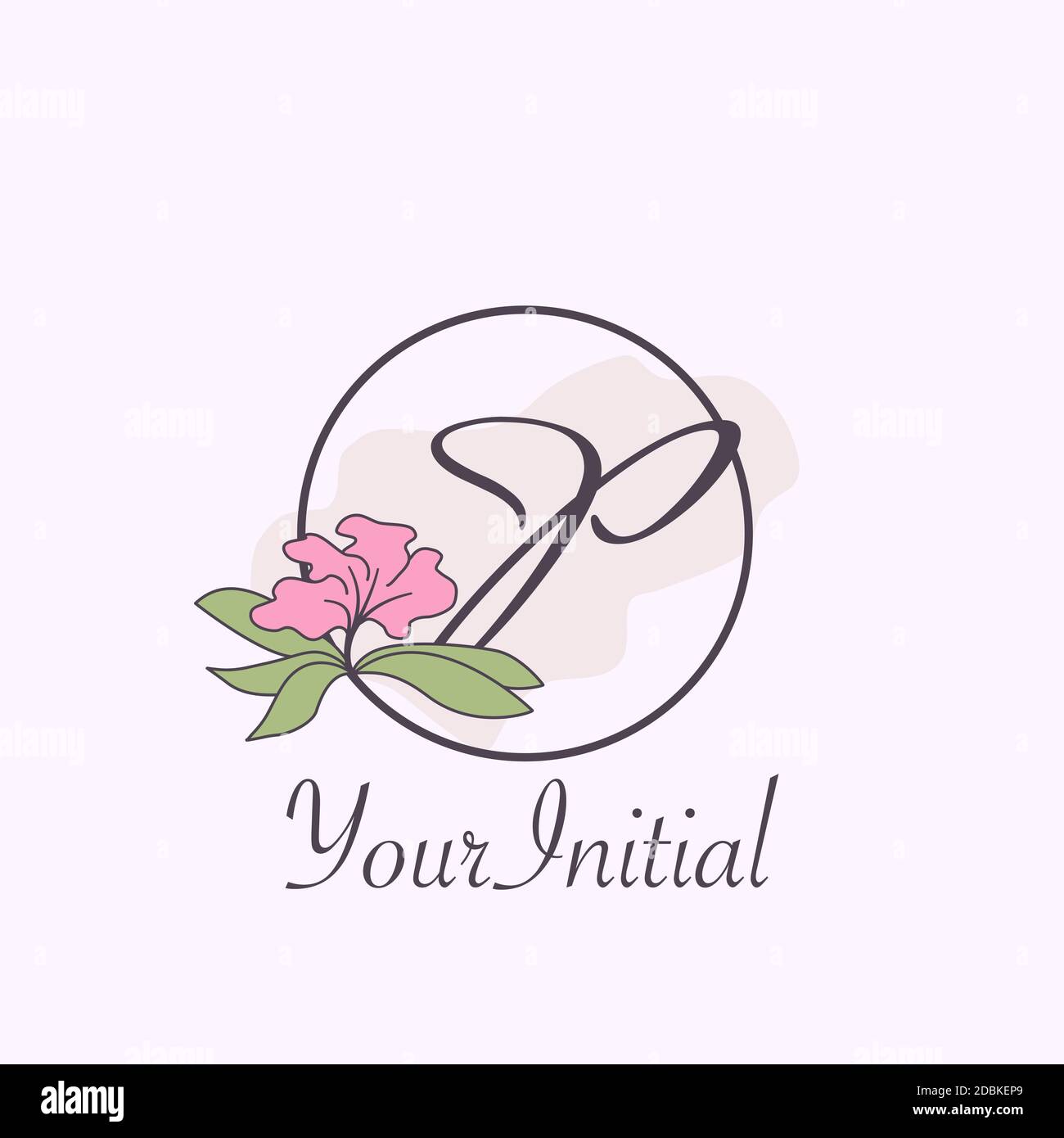 Monogram Feminine Initial P Letter Logo Concept Circle Nature Flower ...