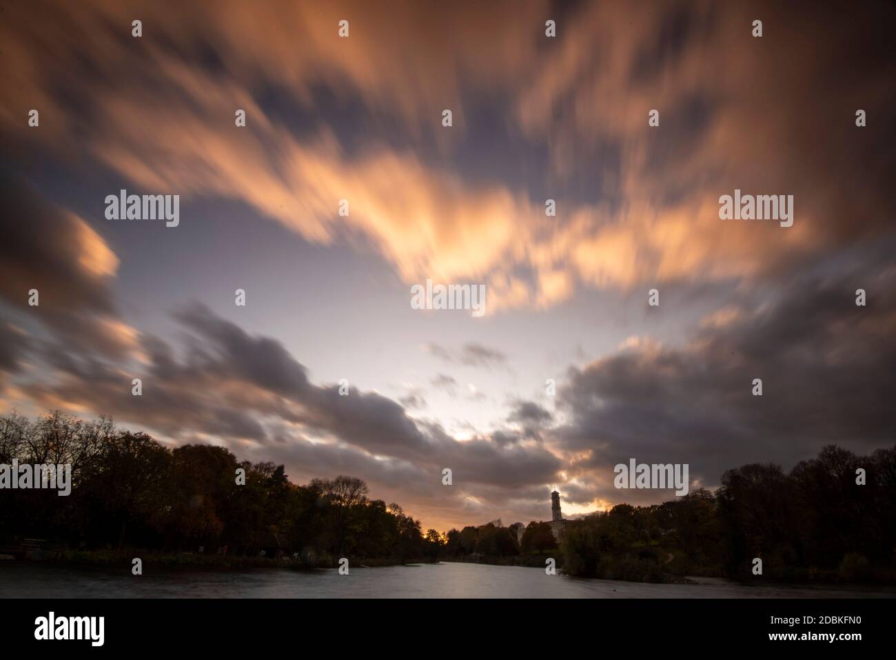Sunset at Highfields University Park in Nottingham, Nottinghamshire ...