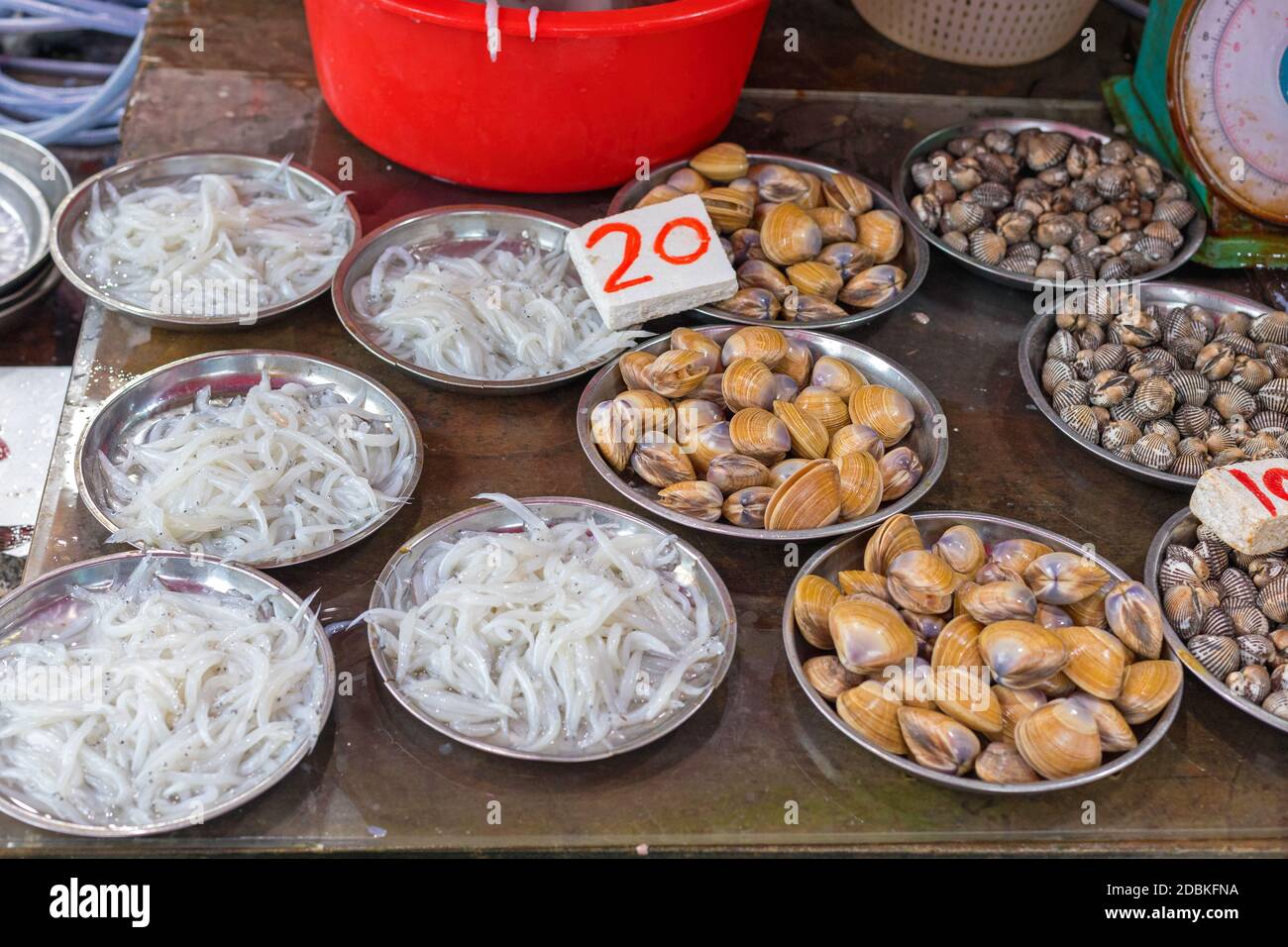 Trays of Seafood at Fish Market in Hong Kong Stock Photo - Alamy
