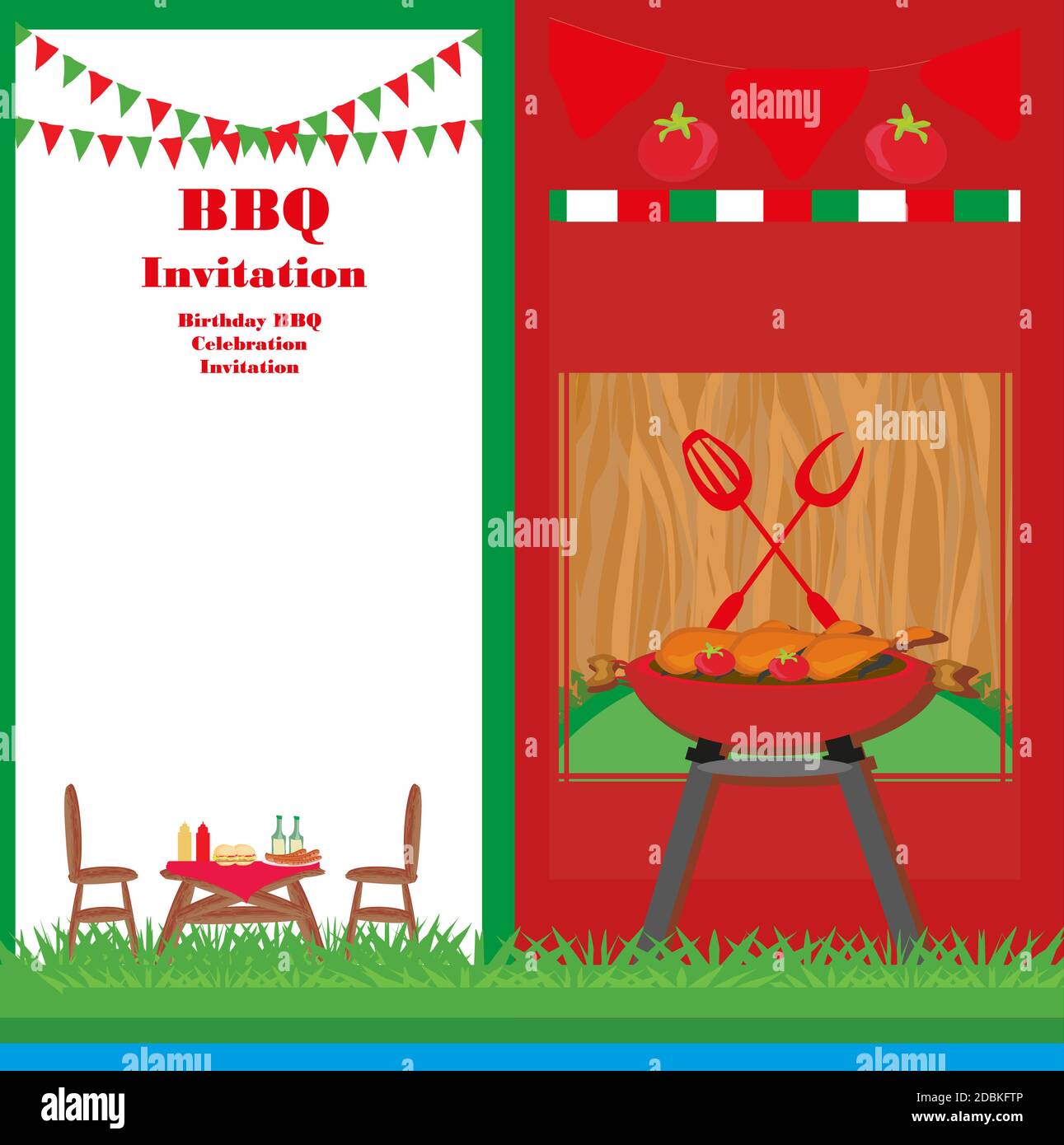 Barbecue Party Invitation card Stock Photo - Alamy
