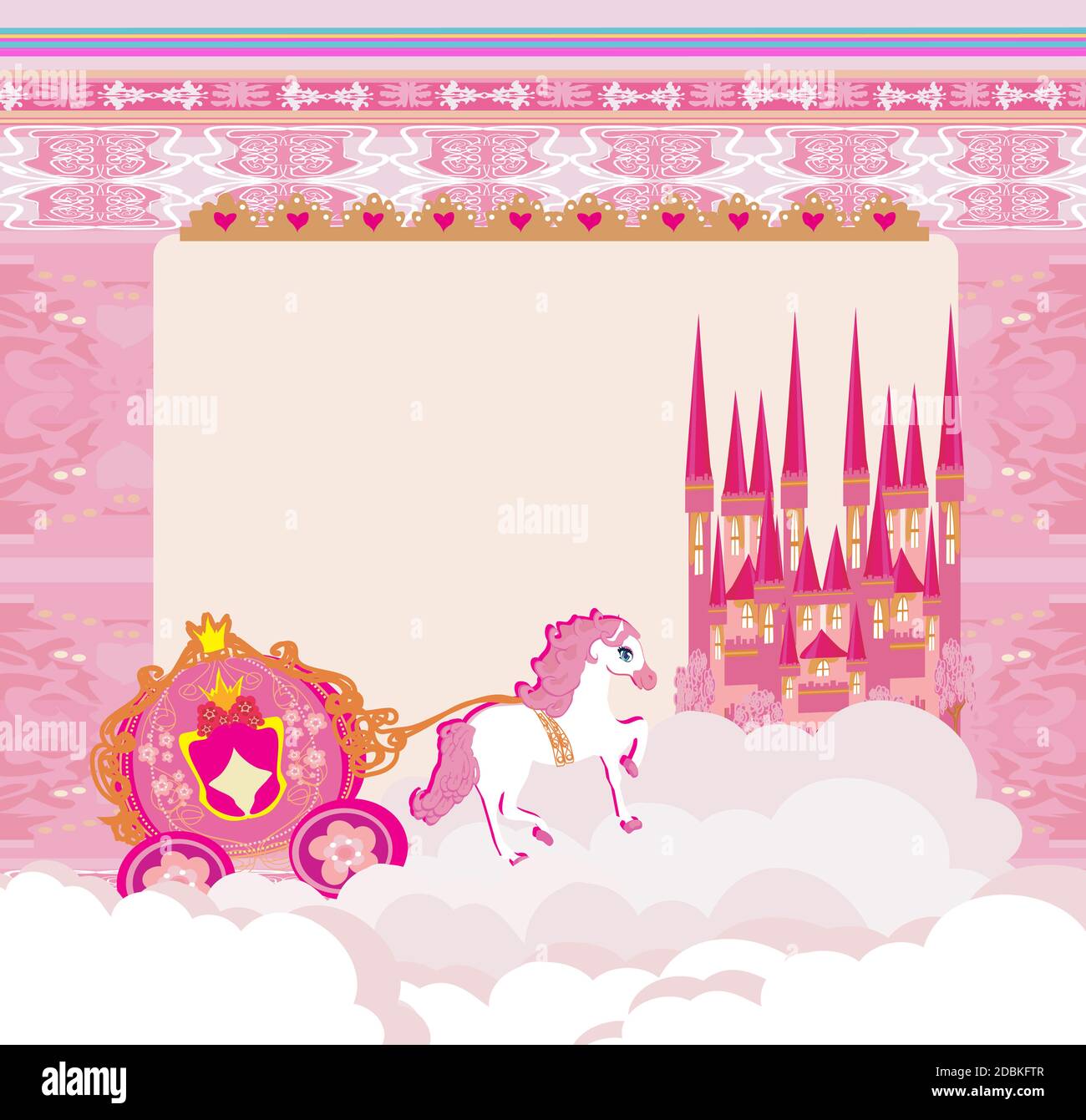 Beautiful fairytale pink castle frame Stock Photo - Alamy