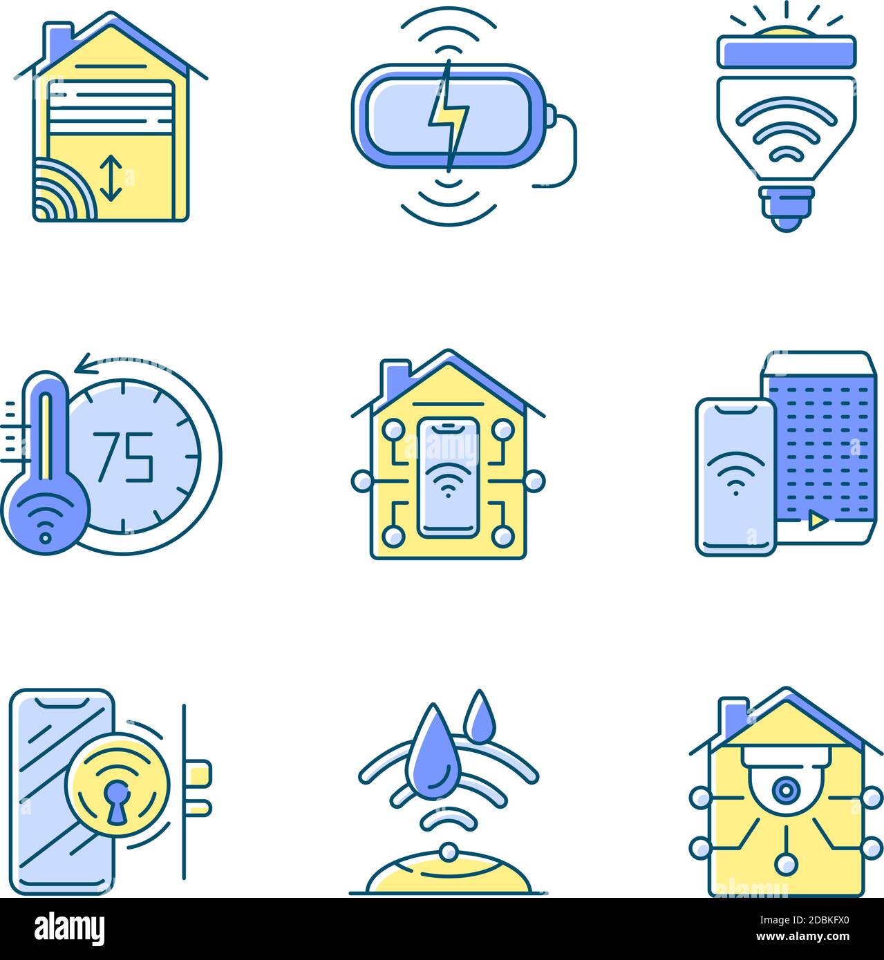 Smart home RGB color icons set Stock Vector Image & Art - Alamy
