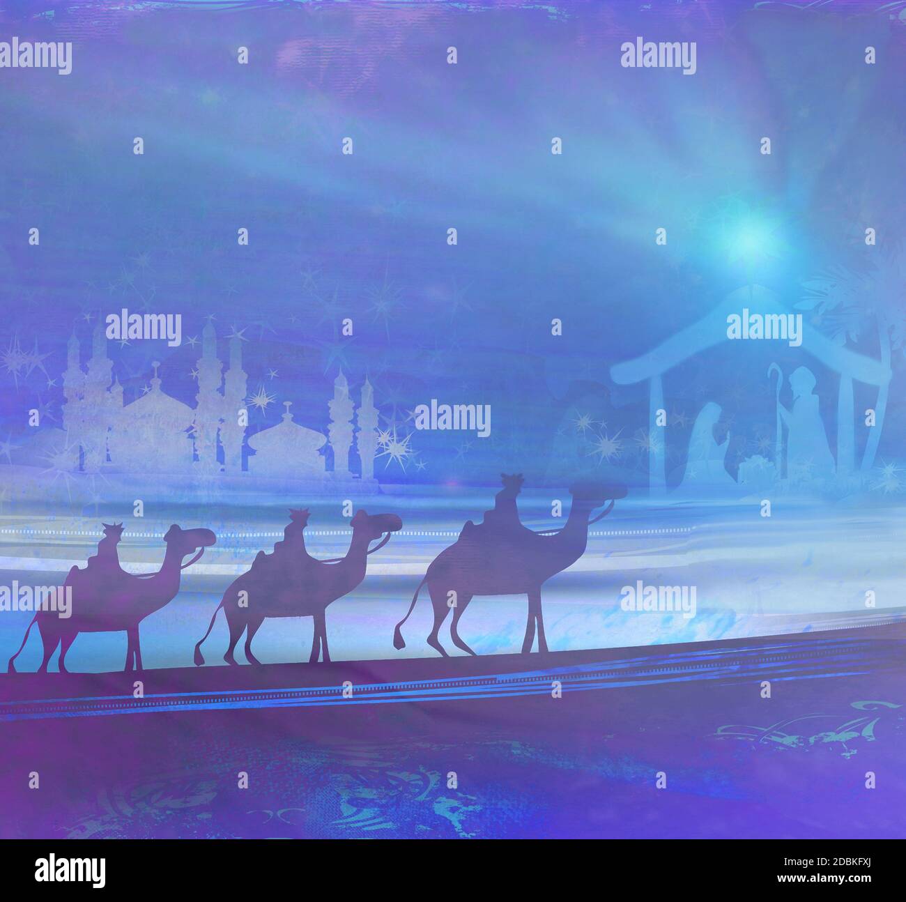 Biblical scene - birth of Jesus in Bethlehem Stock Photo - Alamy